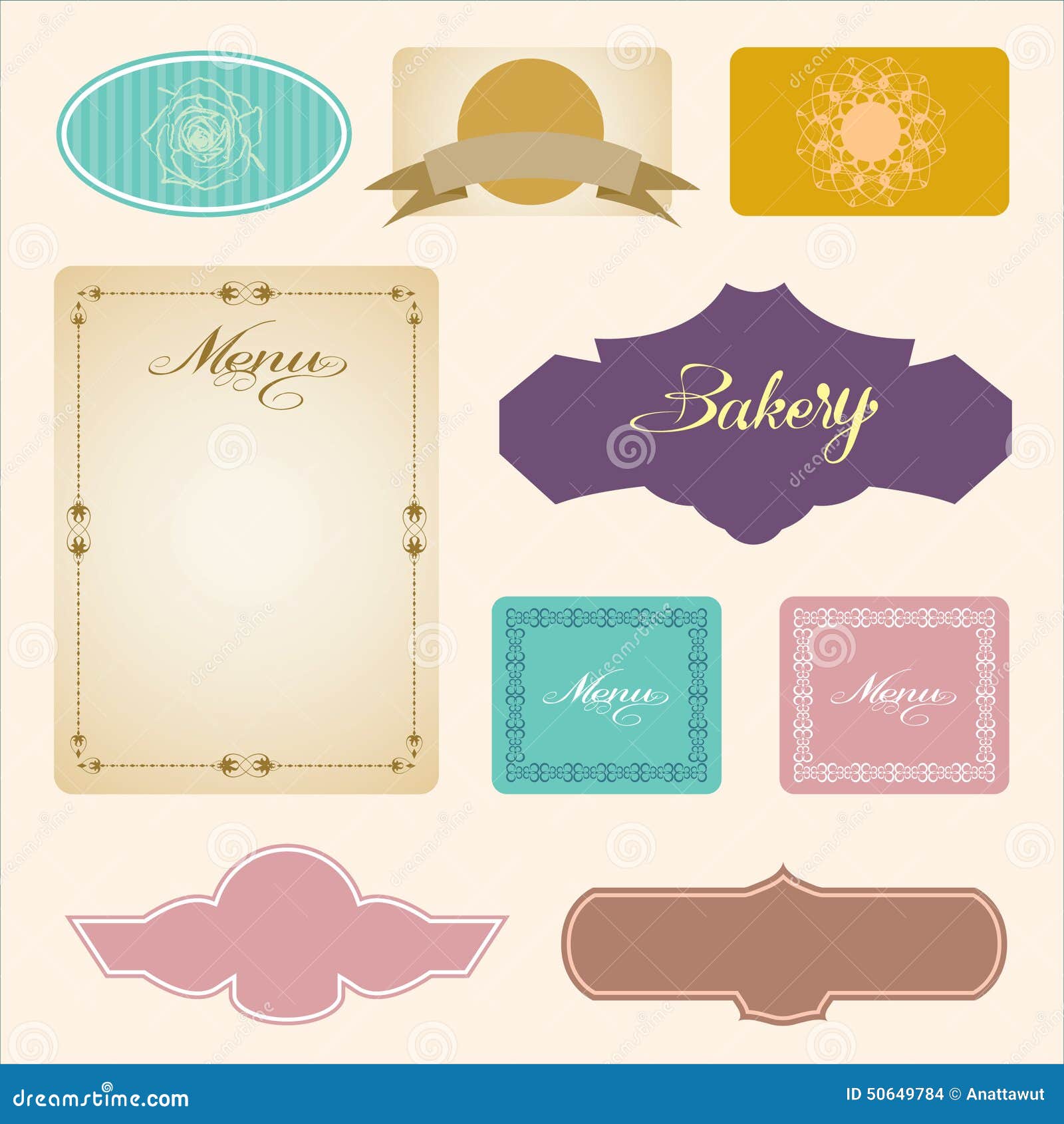 Vector Set of Vintage Framed Labels 0018 Stock Vector - Illustration of ...