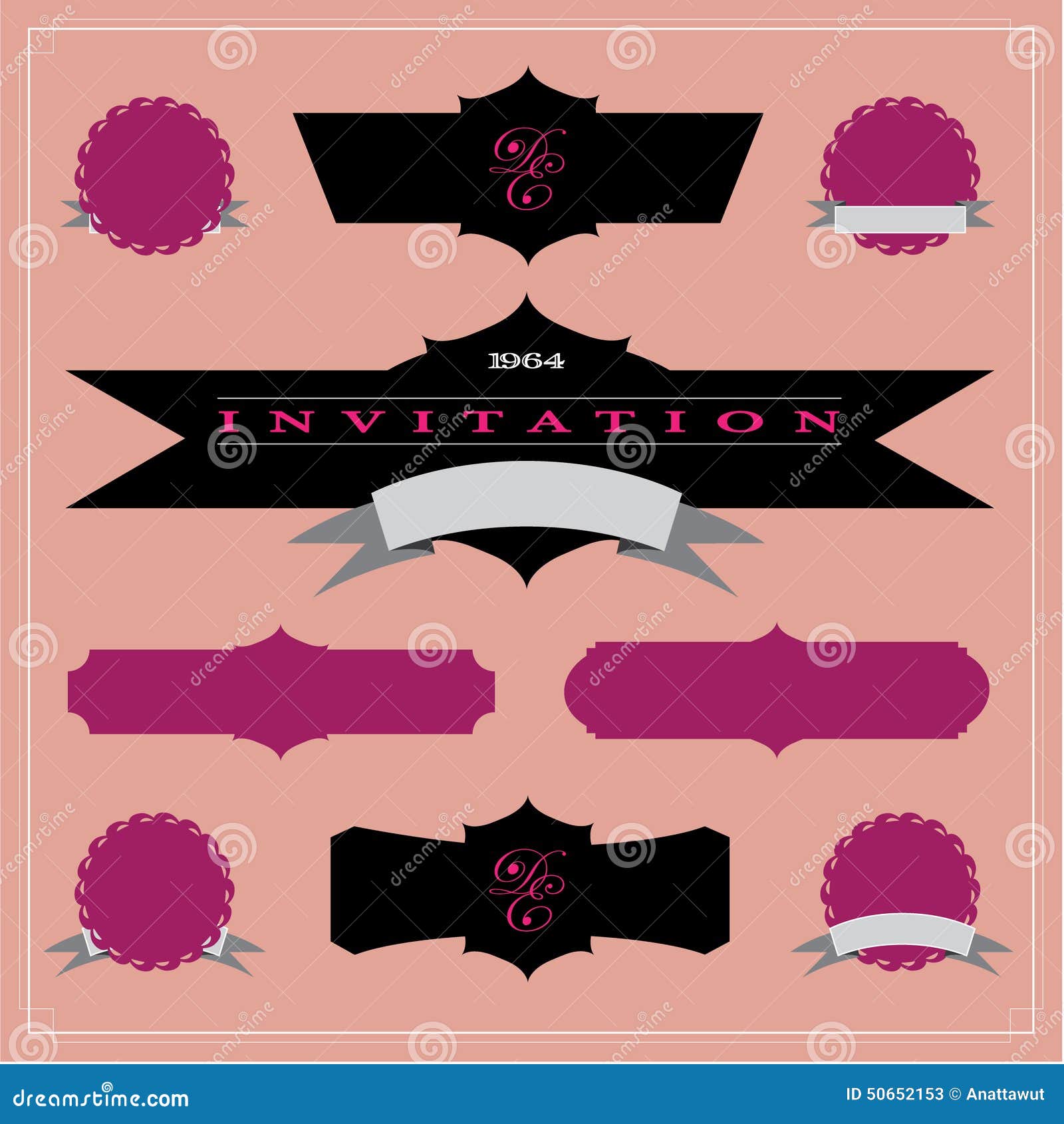 Vector Set of Vintage Framed Labels 0024 Stock Vector - Illustration of ...