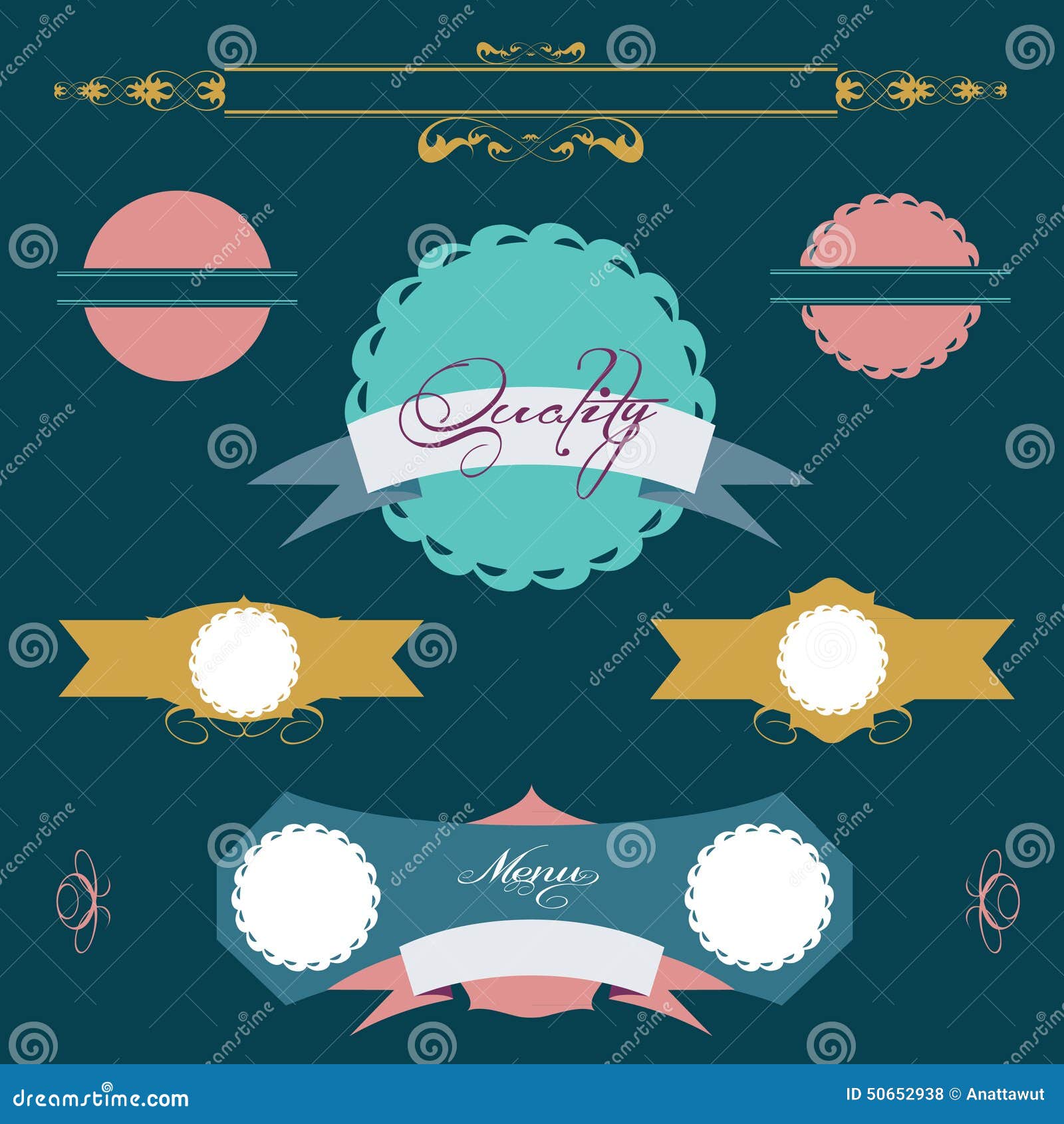 Vector Set of Vintage Framed Labels 0023 Stock Vector - Illustration of ...