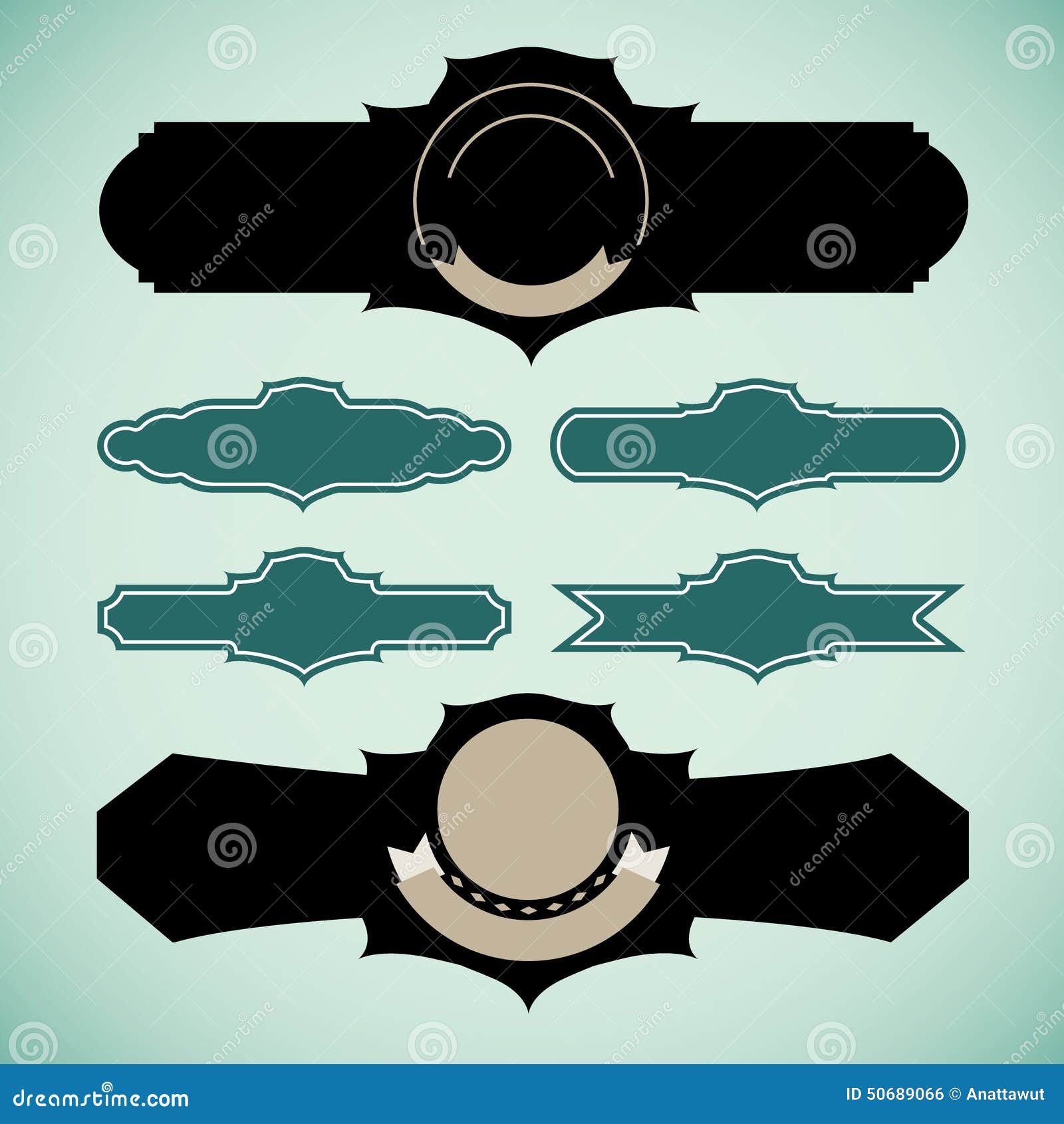 Vector Set of Vintage Framed Labels 0036 Stock Illustration ...