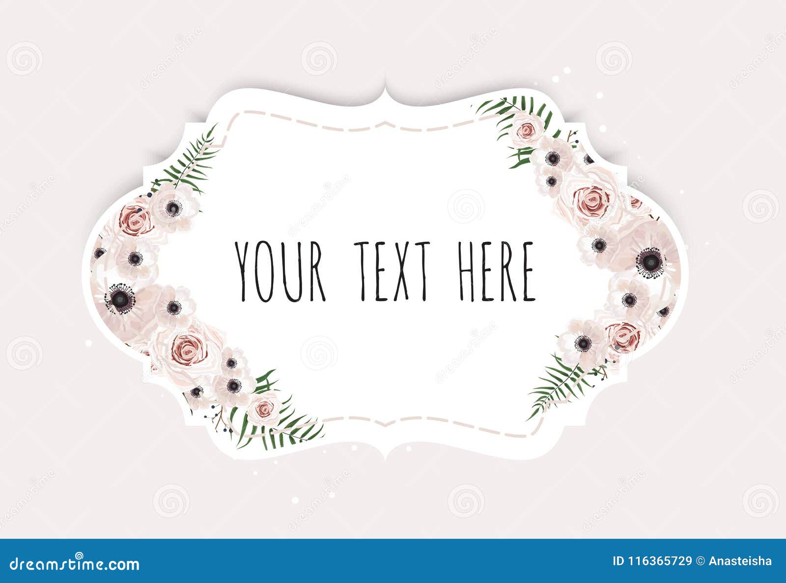 Vintage Label with Flowers. Frame Border with Copy Space Stock Vector ...