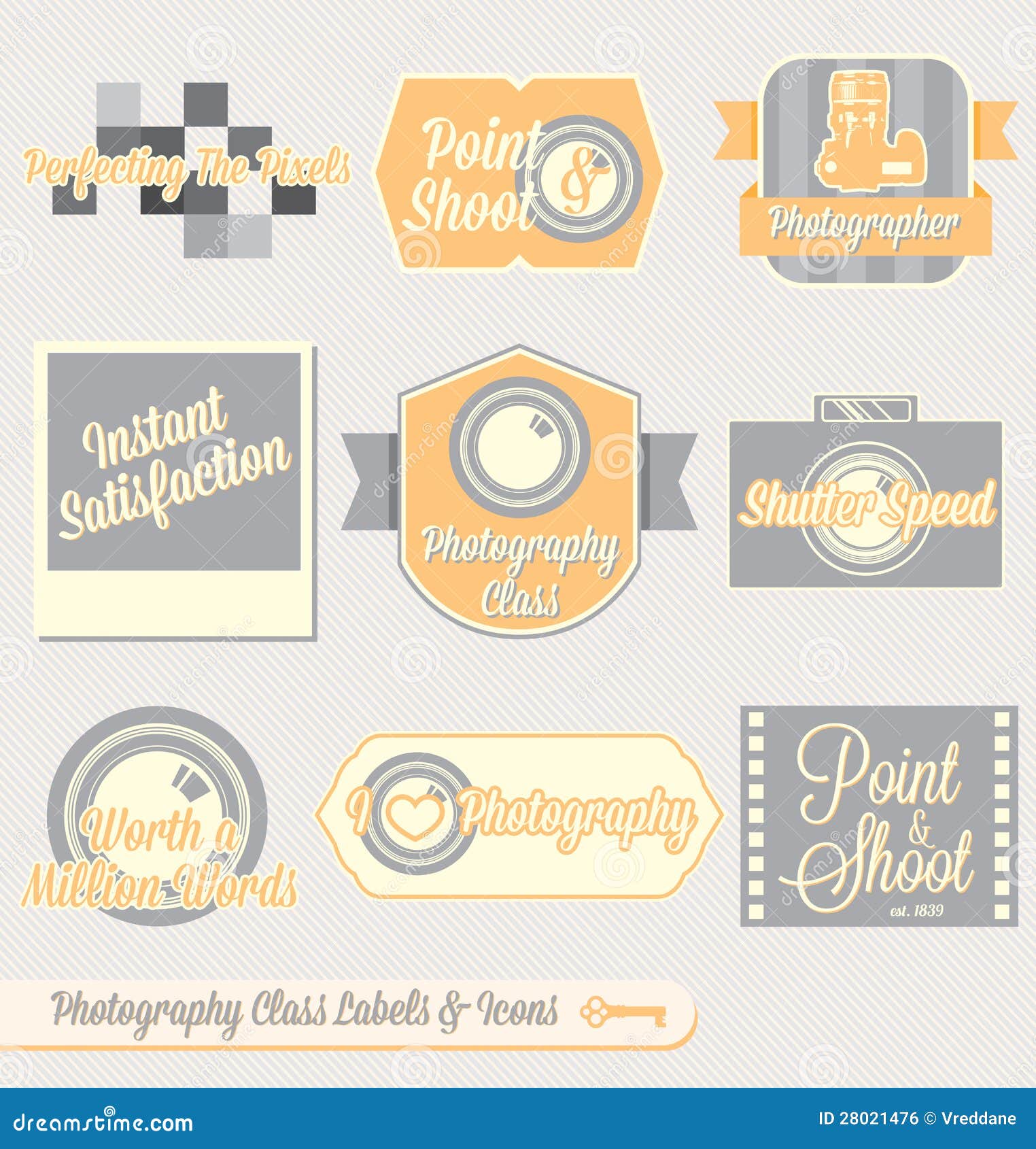 Vector Set: Vintage Photography Class Labels Stock Vector ...