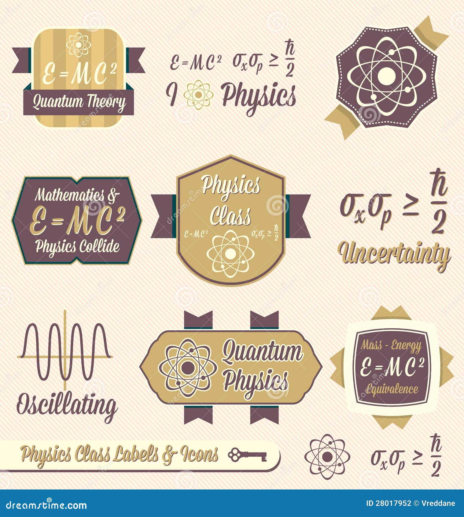 Vector Set: Vintage Physics Class Labels Stock Vector - Illustration of ...