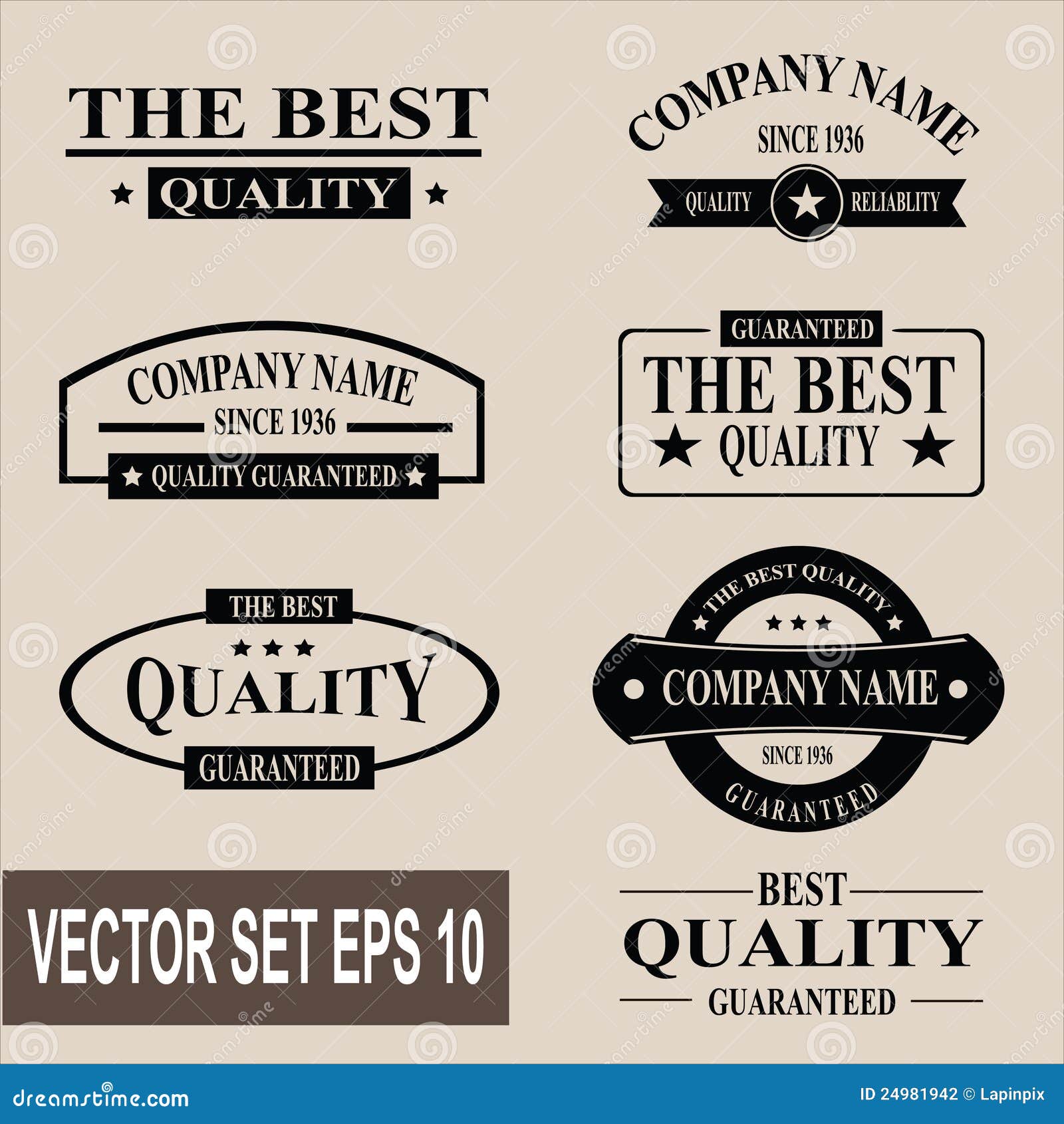 Vector Set of Vintage Quality Guaranteed Labels Stock Vector ...