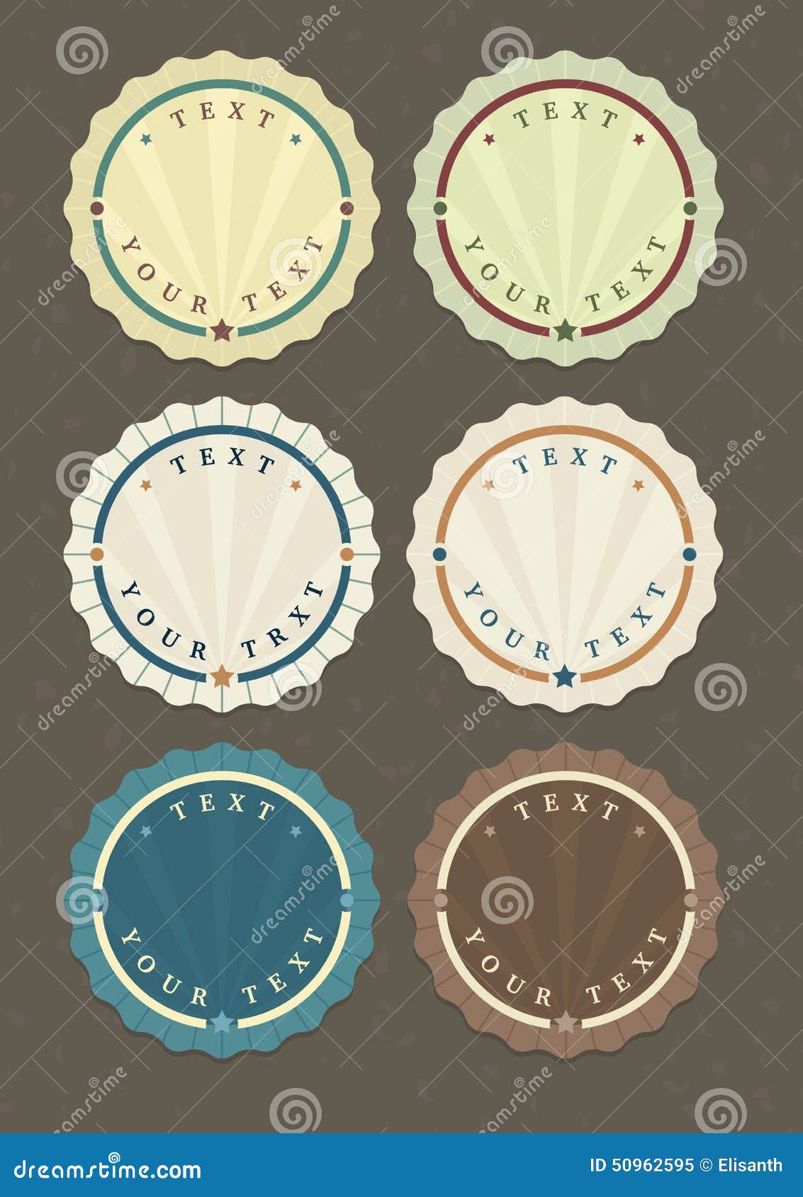 Vector Set of Vintage Round Labels Stock Vector - Illustration of ...