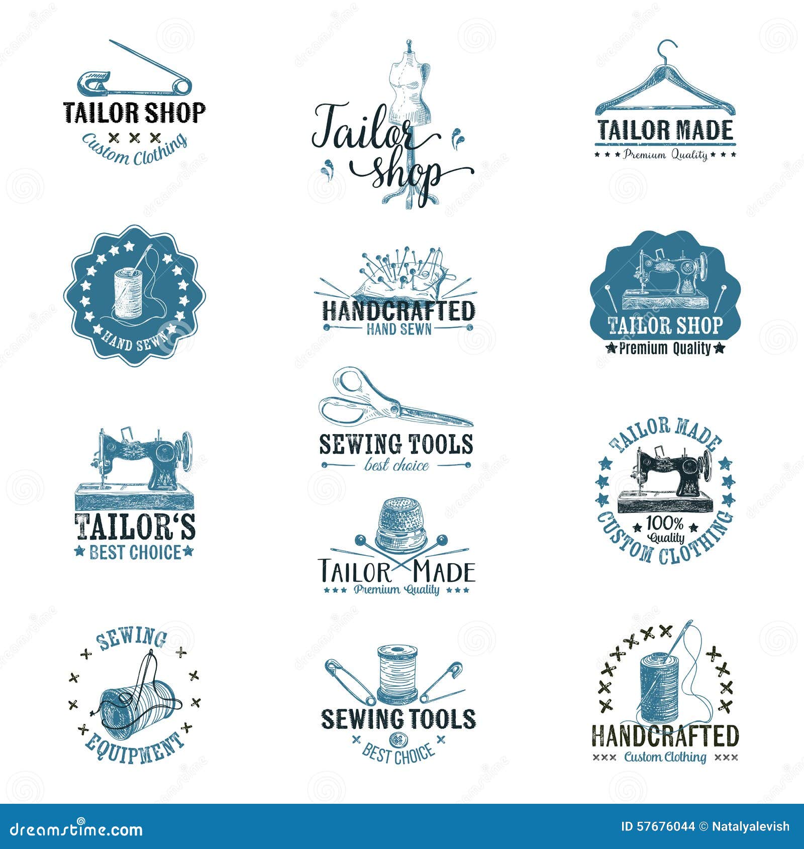 Vector Set of Vintage Tailor Labels, Badges and Stock Vector ...