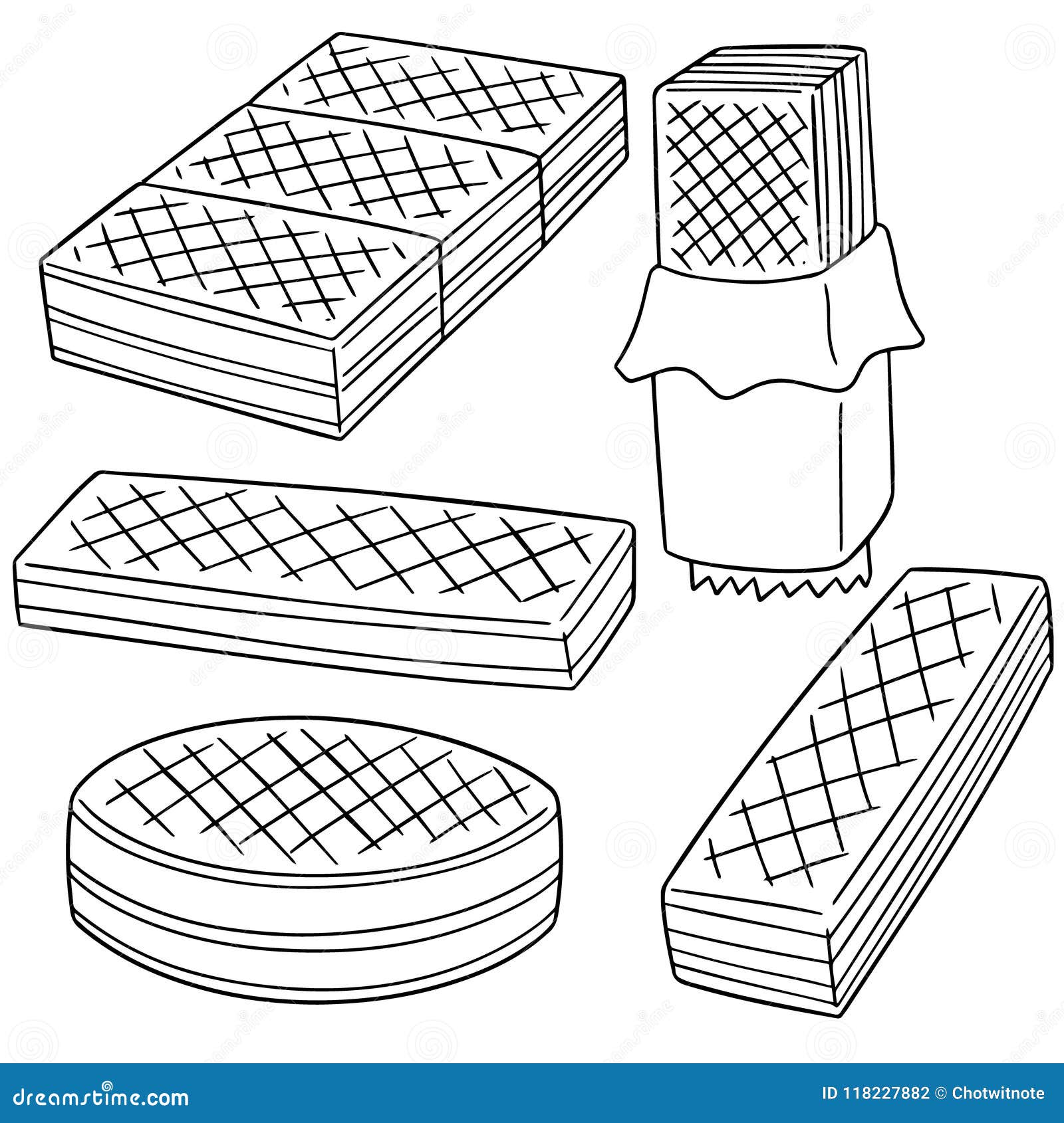 Vector set of wafer stock vector. Illustration of gourmet - 118227882