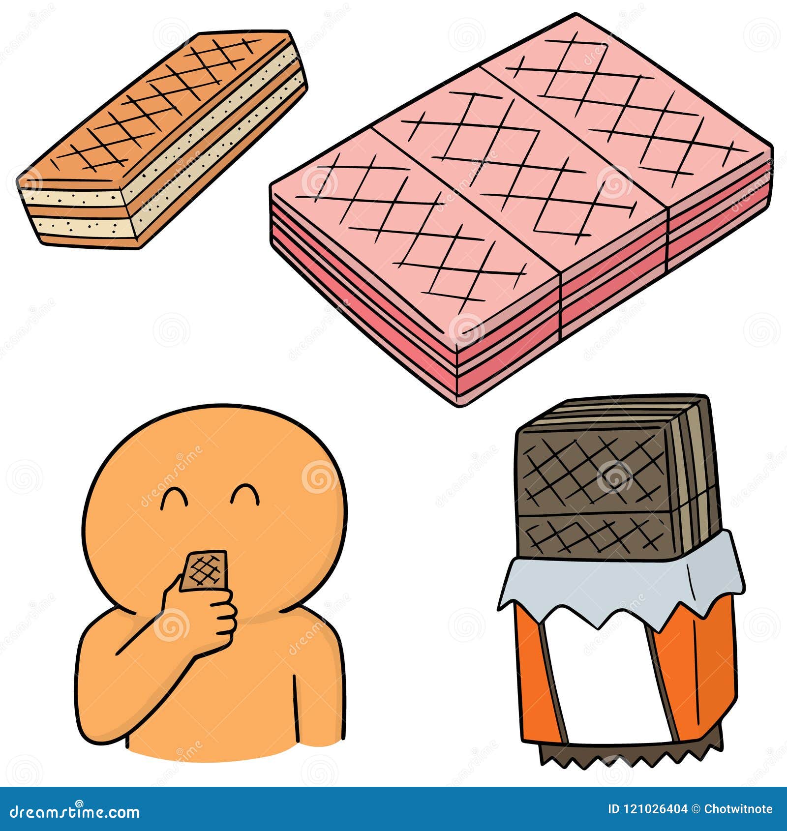 Vector set of wafer stock vector. Illustration of hand - 121026404