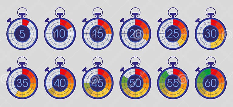 Vector Set of Watches, Stopwatch, Sequence Frame for Mobile Application ...