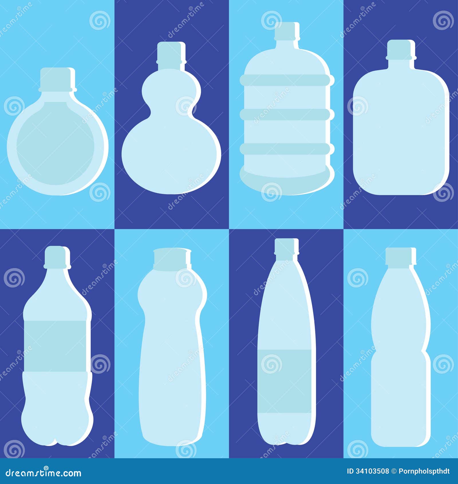 Vector set of water bottle stock vector. Illustration of fluid - 34103508