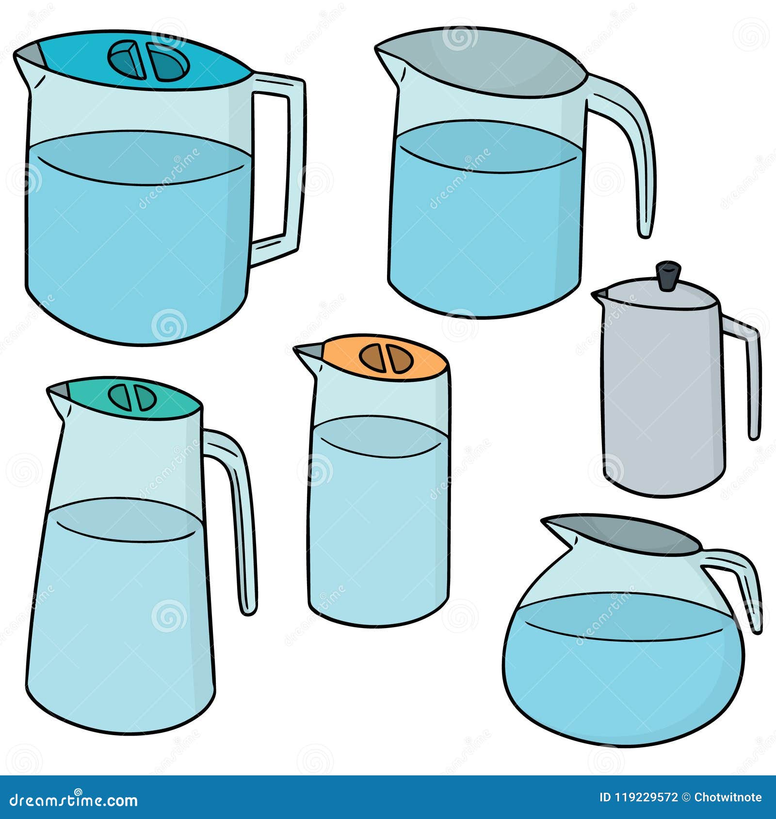 Water Pitcher Jar And Glasses Vector Illustration | CartoonDealer.com ...
