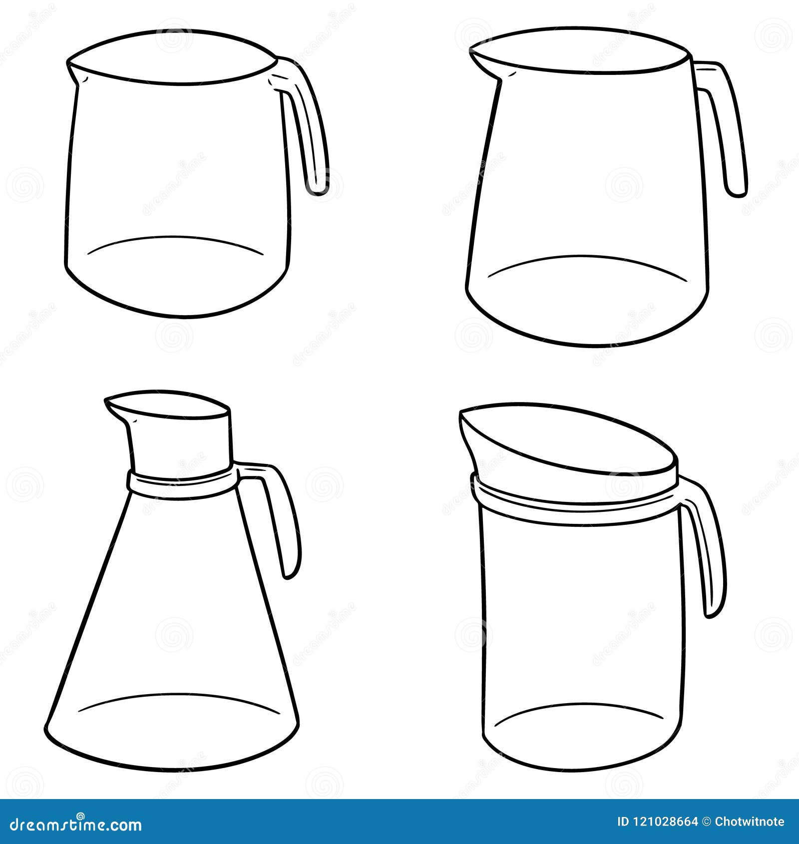 Vector Set of Water Pitcher Stock Vector - Illustration of drawing ...