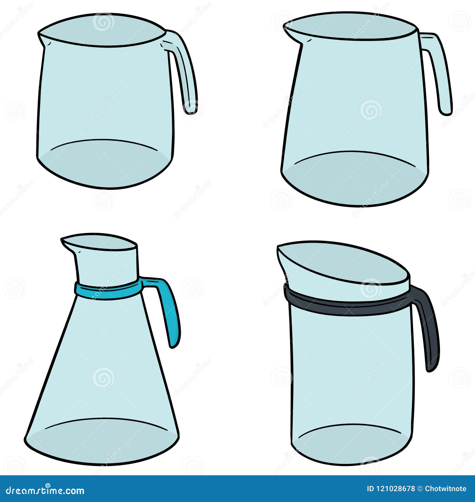 Vector Set of Water Pitcher Stock Vector - Illustration of sign, pour ...
