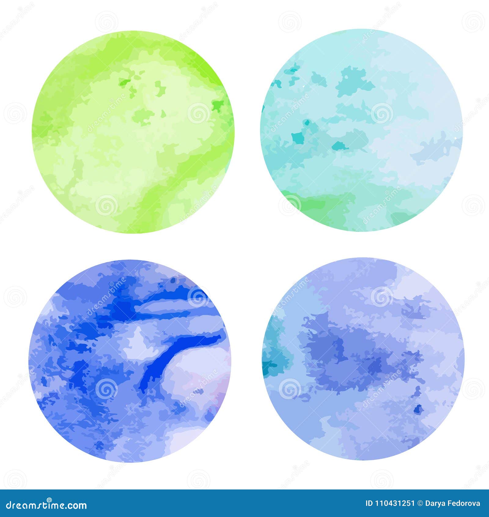 Vector Set of Watercolor Circle. Hand Painted Element for Design Stock ...
