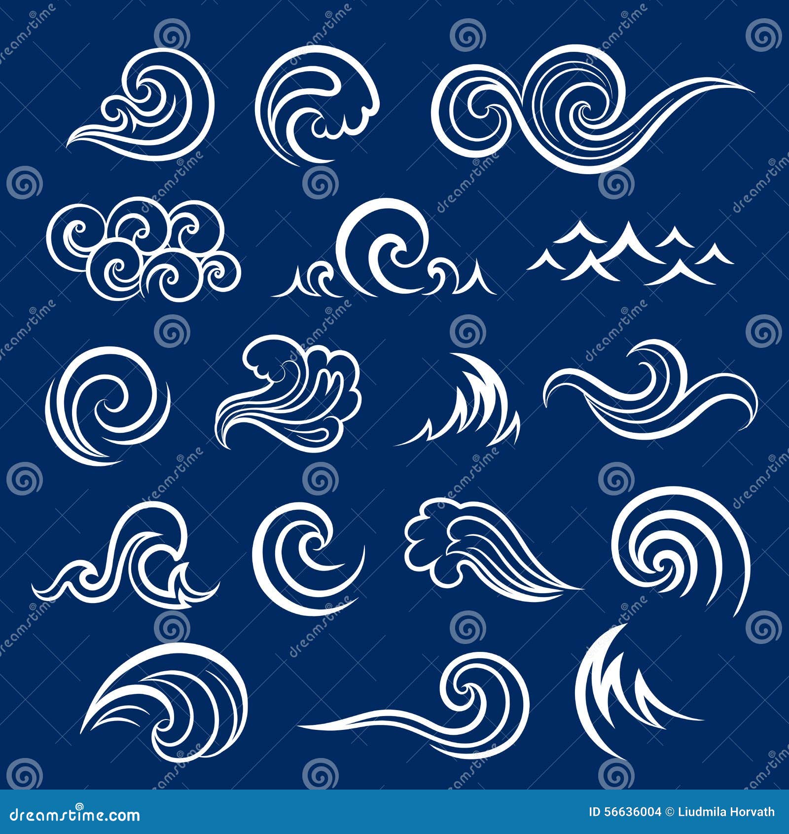 Vector Set of wave icons stock vector. Illustration of logo - 56636004