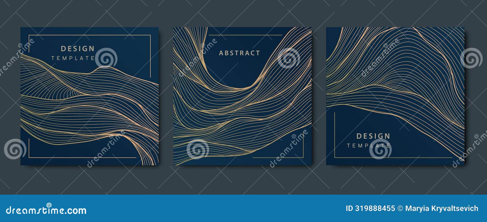 Vector Set Of Wave Line Gold Patterns, Japan Art Textures, Flow, Sea ...