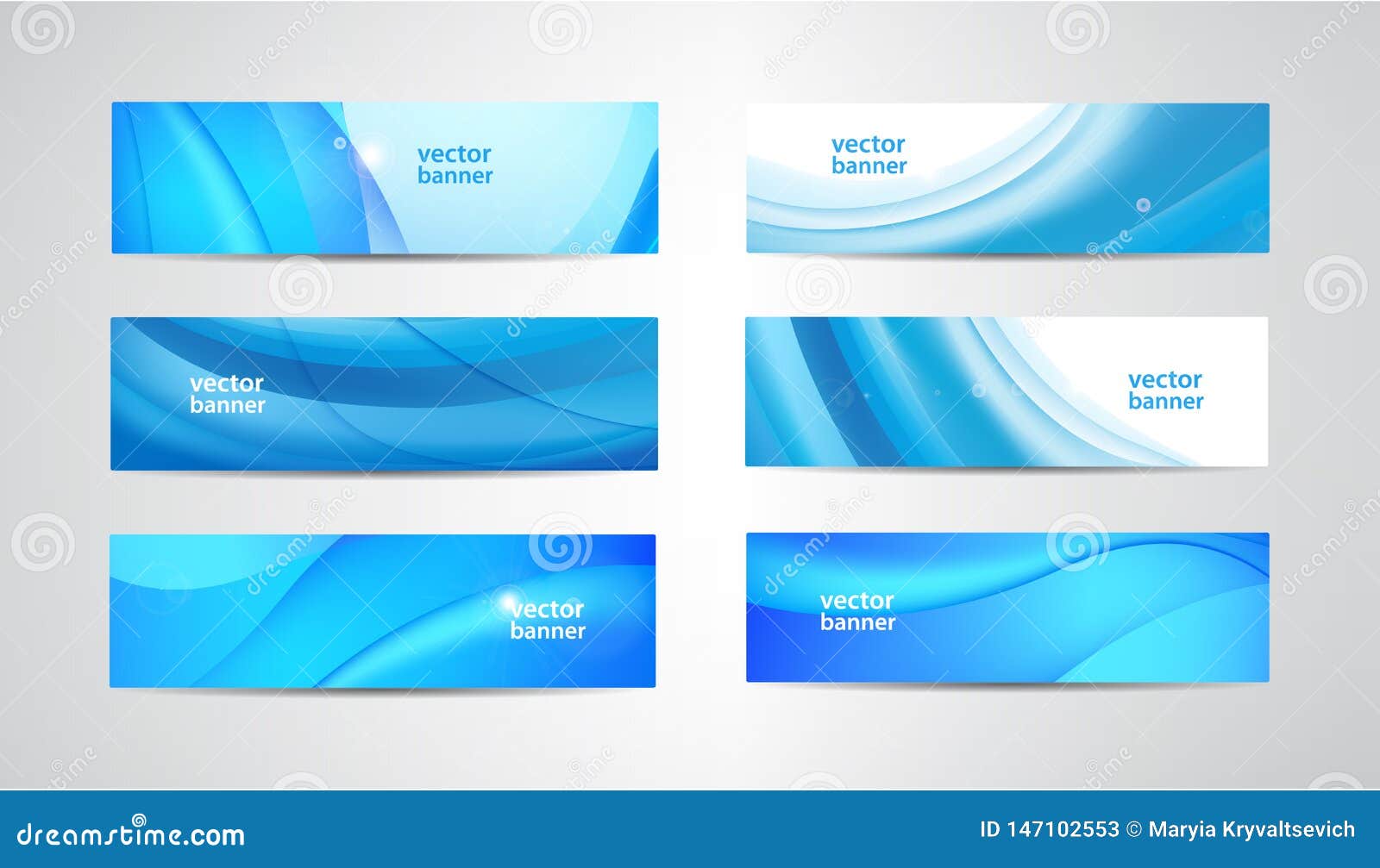 Wave Headers Set - Swoosh Hi-tech Lines Vector Illustration ...
