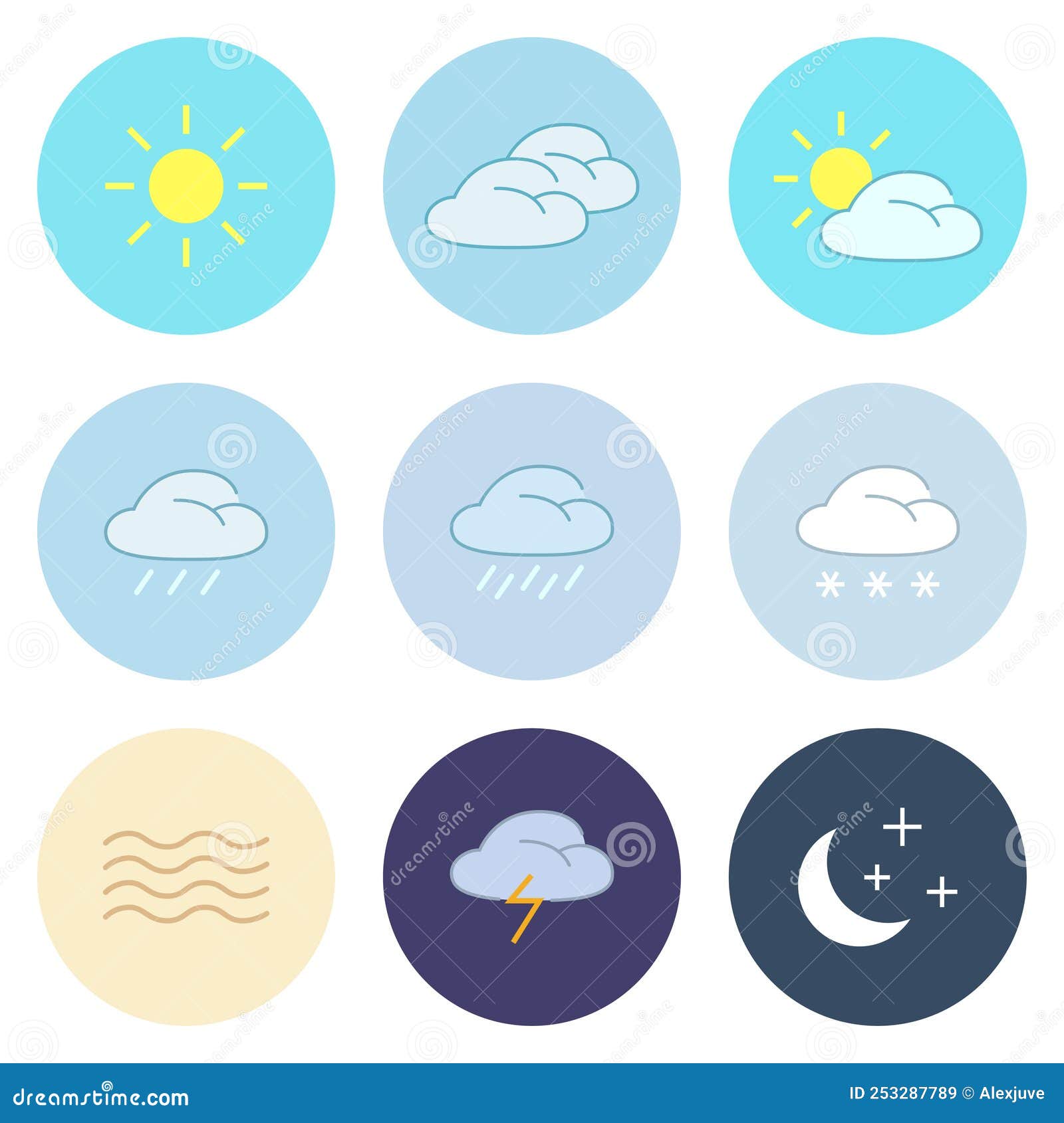 Vector Set of Weather and Climate Conditions Icons Stock Vector ...