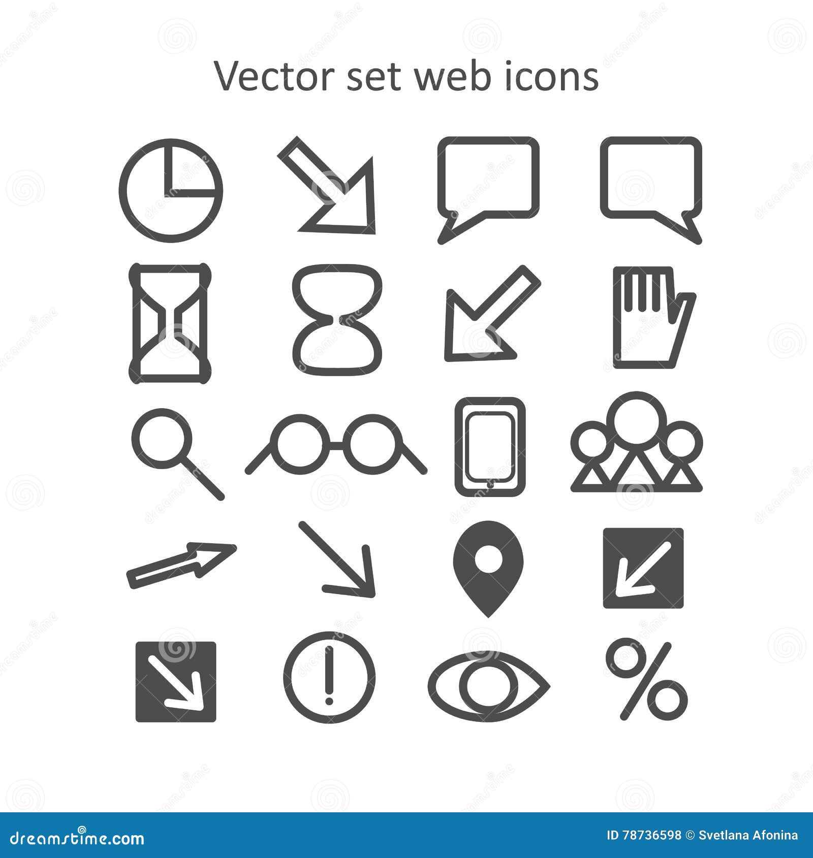 Vector set web icons stock vector. Illustration of glasses - 78736598