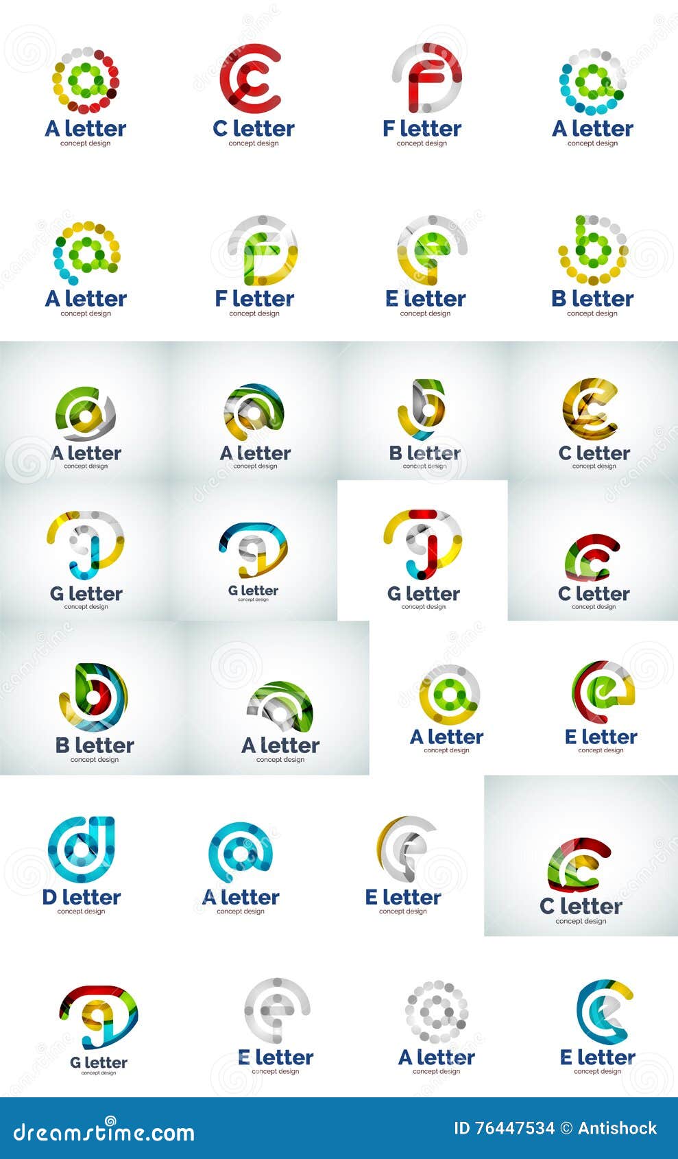 Vector Set of Web Letter Logo Icons Stock Vector - Illustration of ...