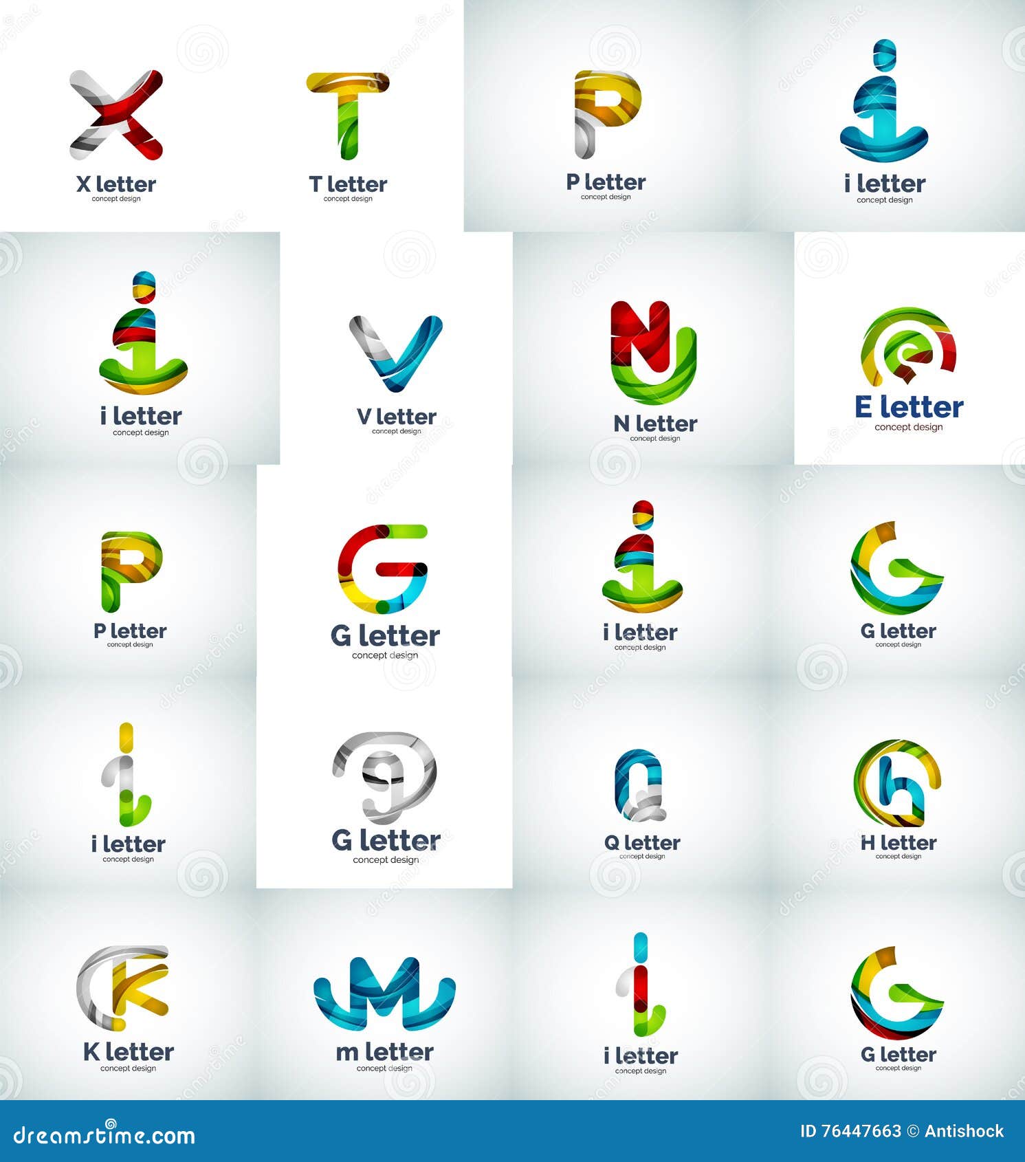 Vector Set of Web Letter Logo Icons Stock Vector - Illustration of ...