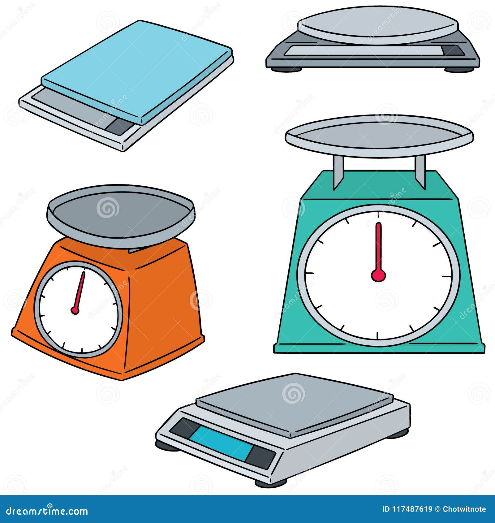 Vector Set of Weighing Machine Stock Vector - Illustration of ...