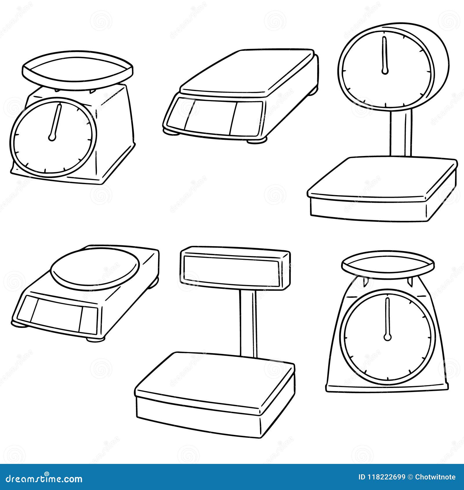 Vector Set of Weighing Machine Stock Vector - Illustration of kilogram ...