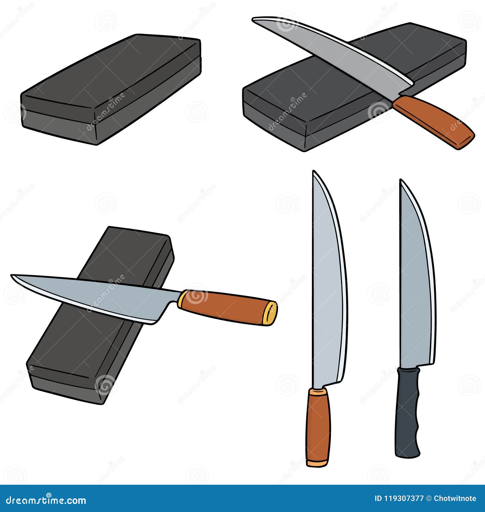 Vector set of whetstones stock vector. Illustration of deco - 119307377