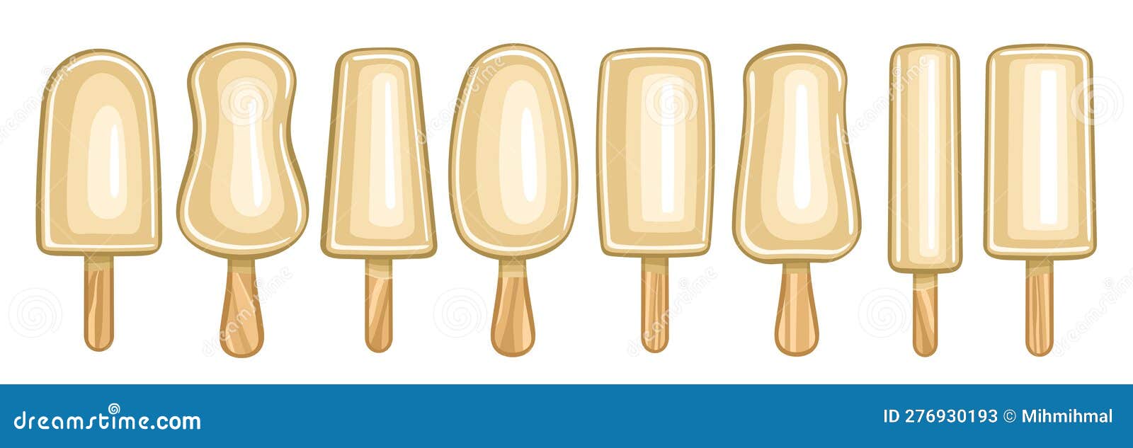 Set Of Popsicles On Sticks, Tasteful Fruit, On A Stick, Cold, Ice Cream ...