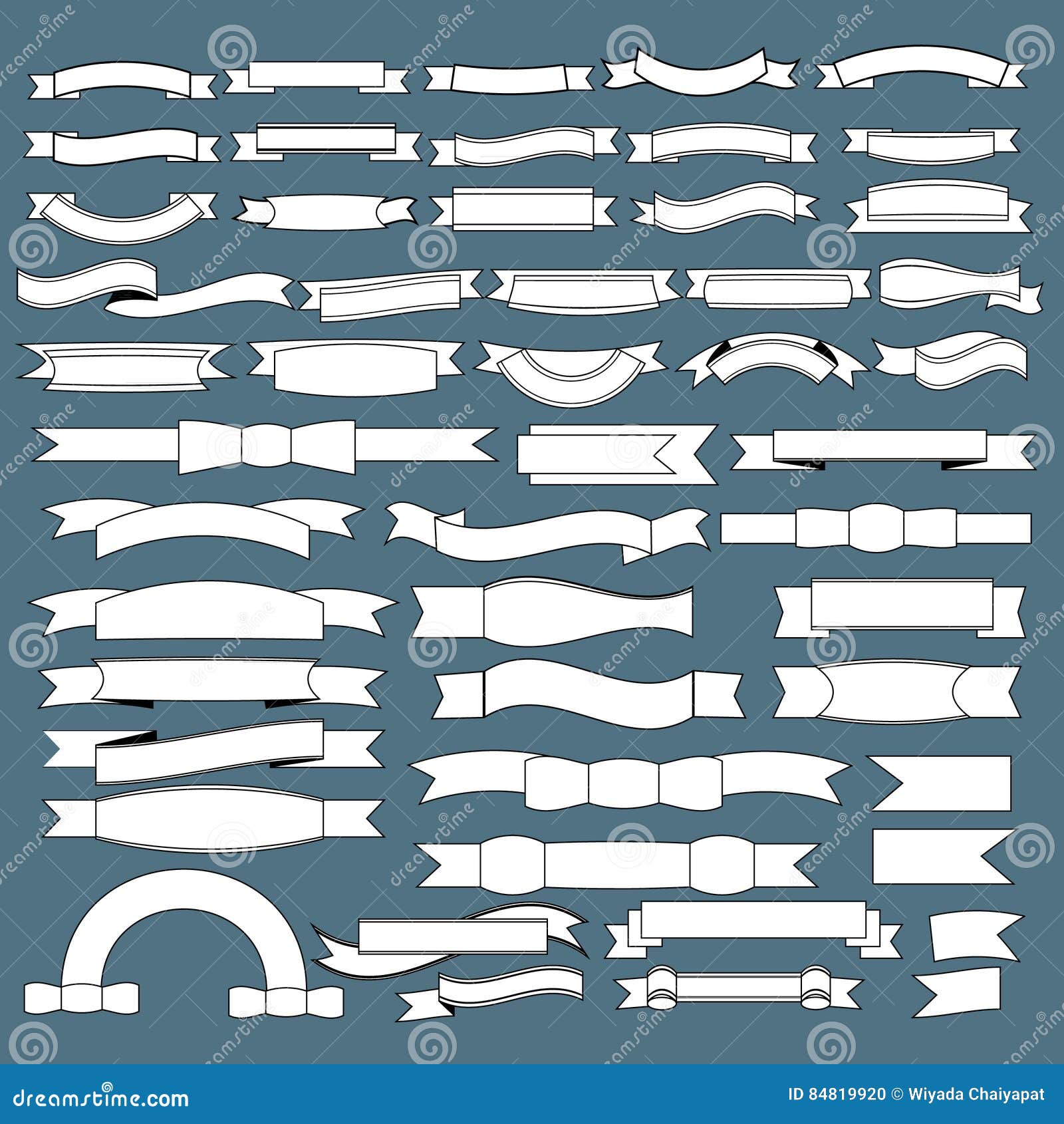 Vector set white ribbons stock illustration. Illustration of element ...