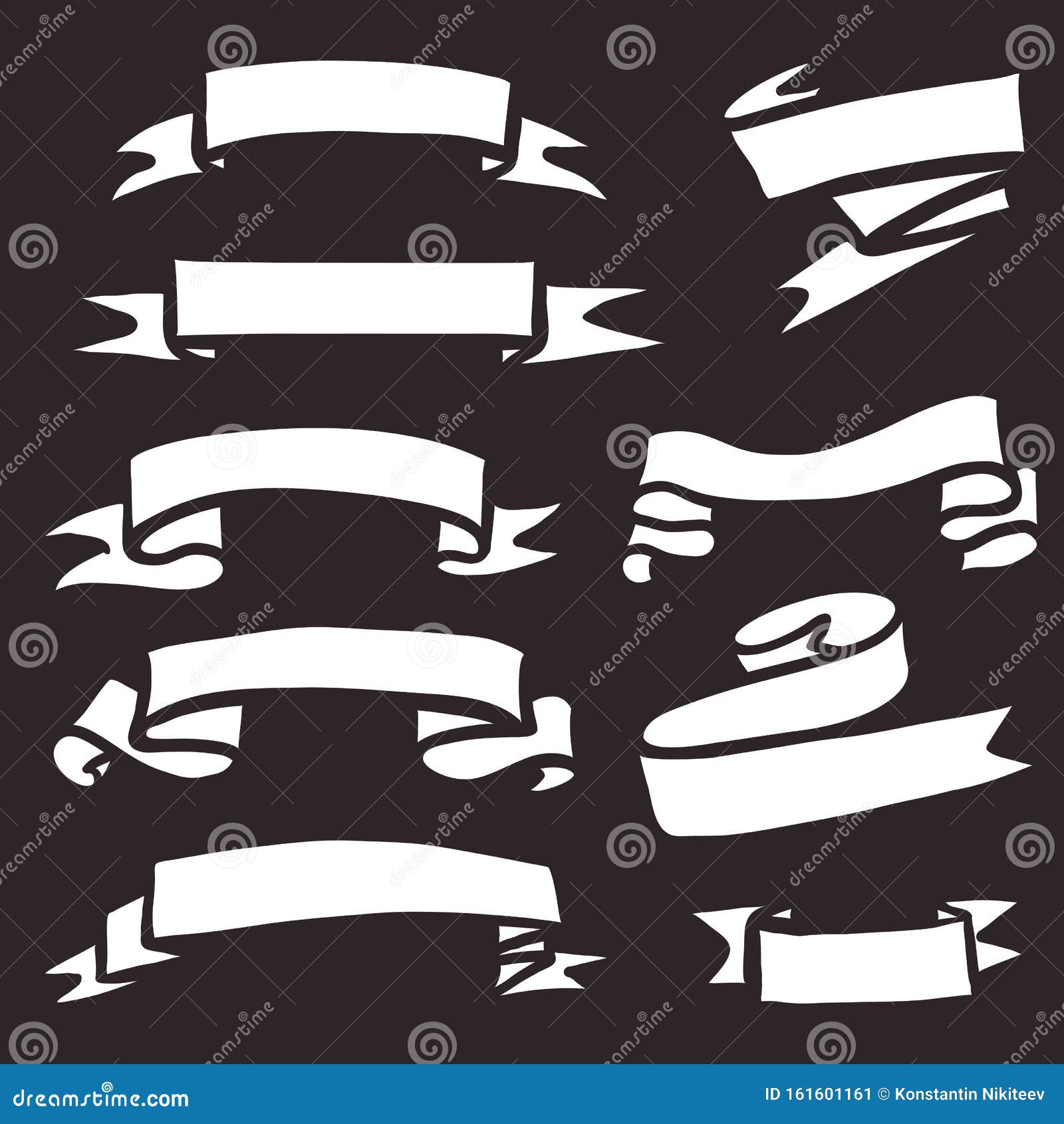 Vector Set of White Ribbons for Your Text Stock Vector - Illustration ...