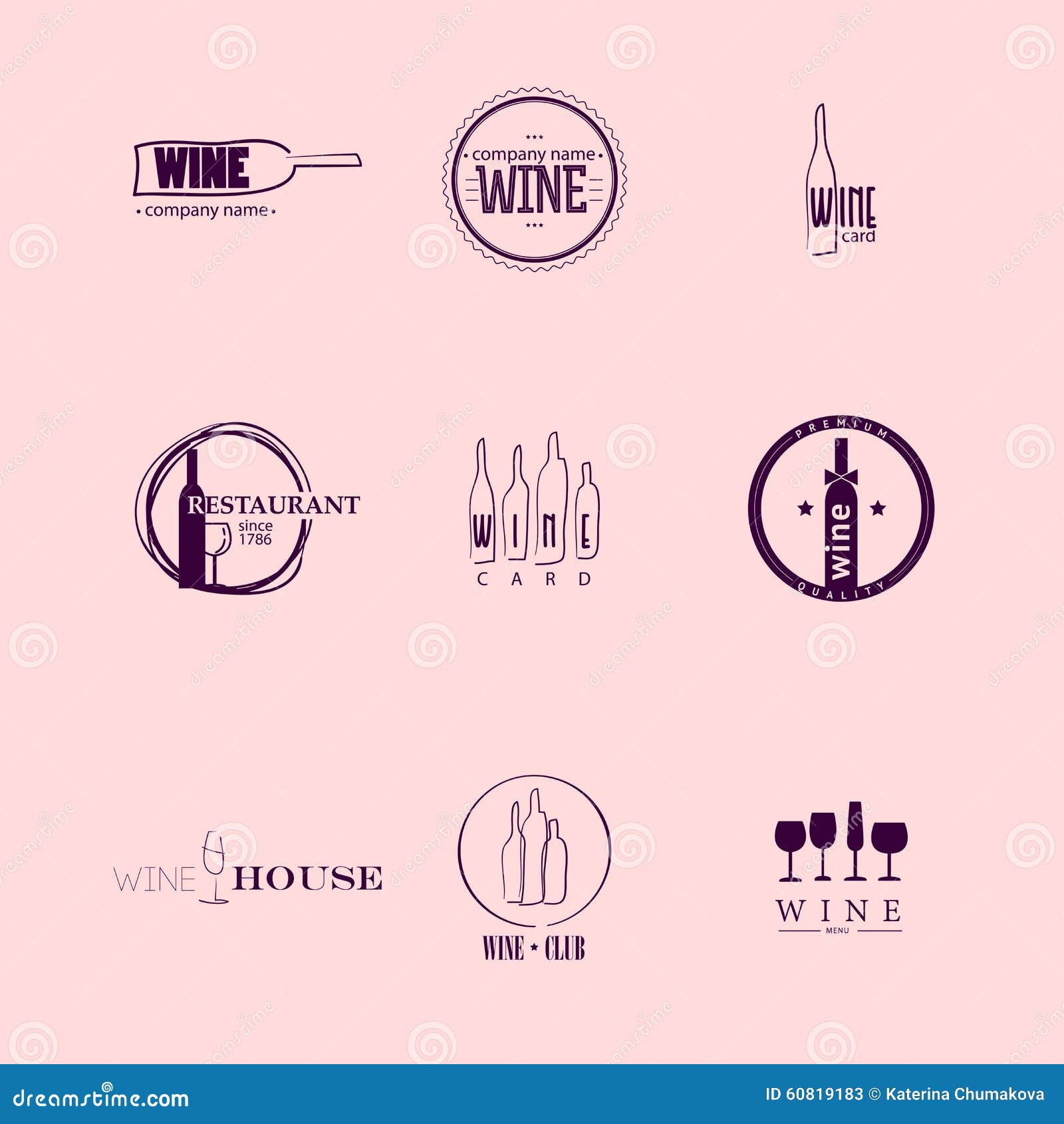 Vector set of wine logo stock vector. Illustration of advertising ...