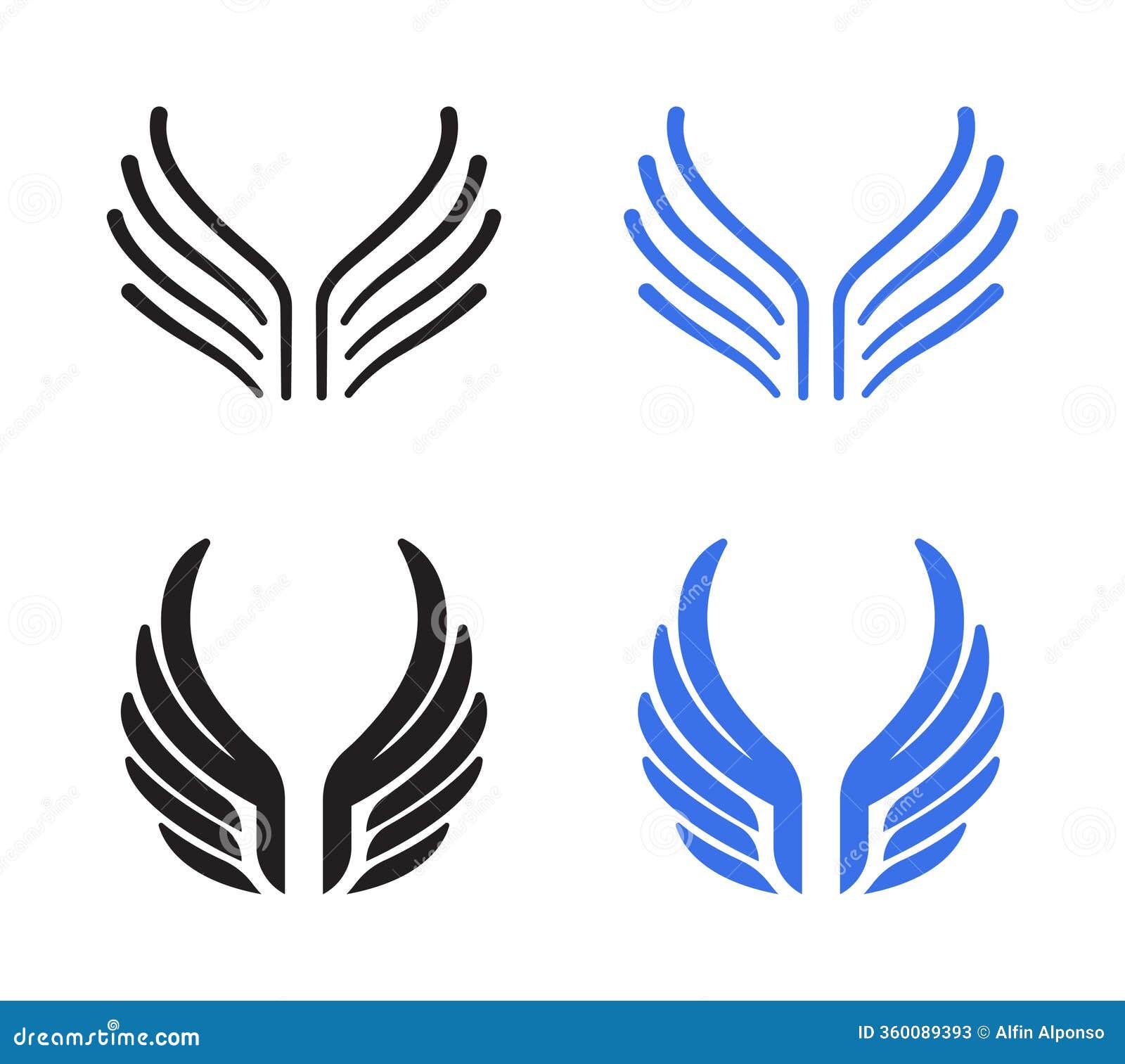 Vector Set of Wings Icon stock illustration. Illustration of vector ...