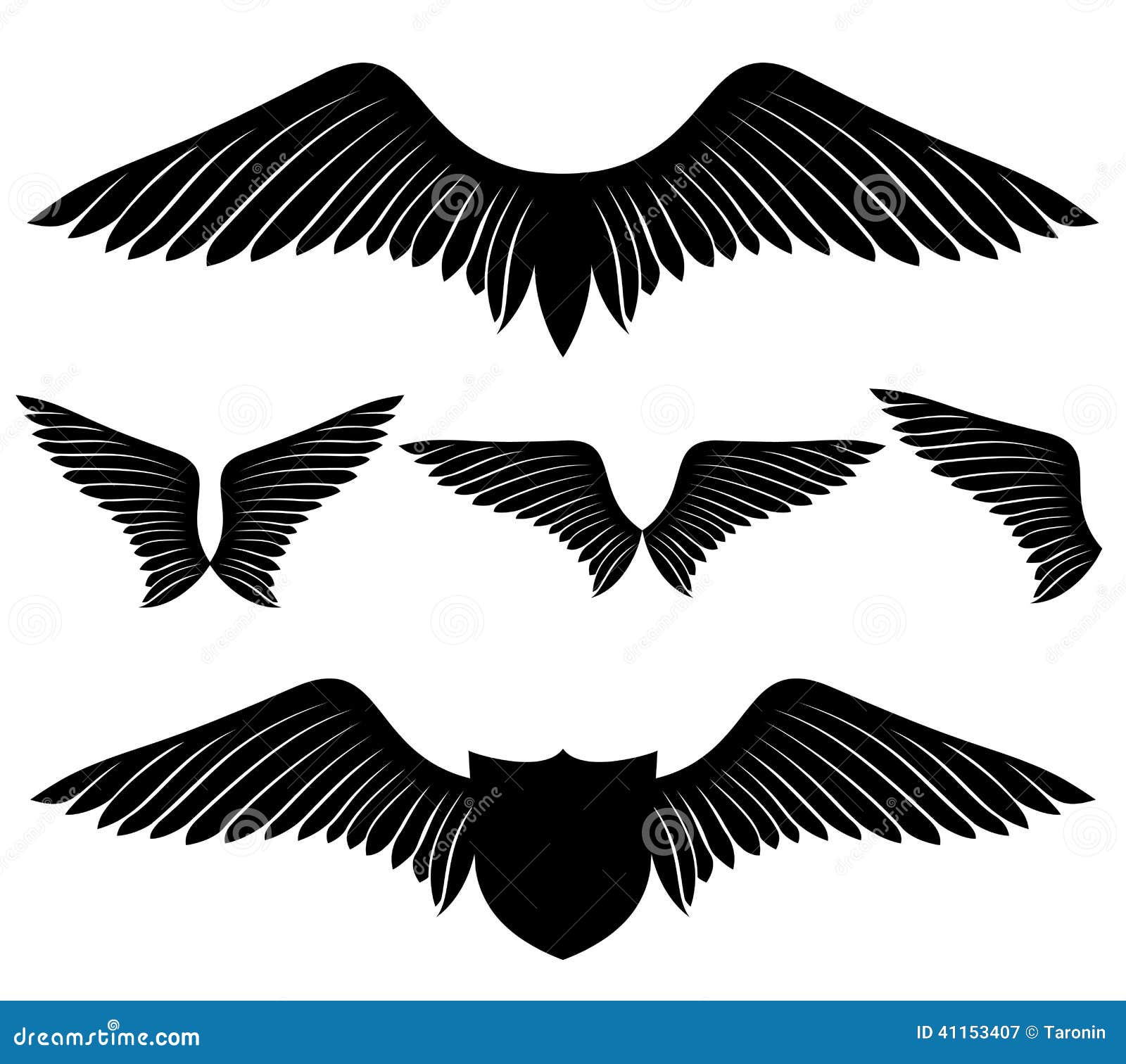 Vector set. Wings. stock vector. Illustration of icon - 41153407