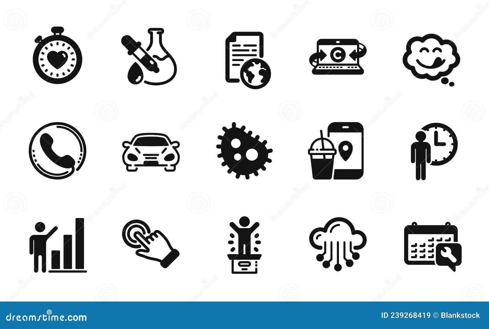 Vector Set Of Winner Podium, Spanner And Call Center Icons Simple Set ...