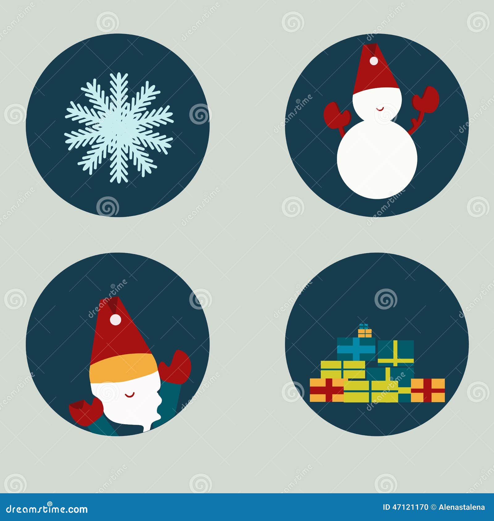 Vector Set of Winter Icons in Flat Style Stock Vector - Illustration of ...