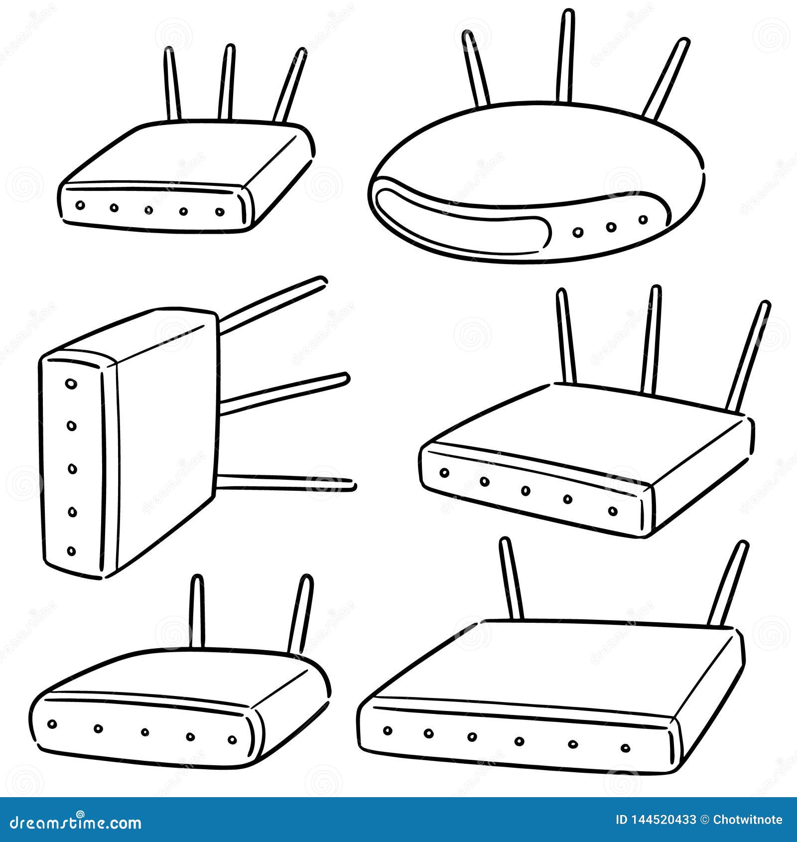 Vector Set of Wireless Router Stock Vector - Illustration of network ...