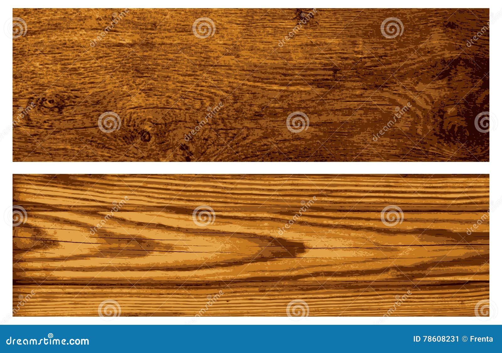 Vector Set of Wooden Banners Stock Vector - Illustration of material ...