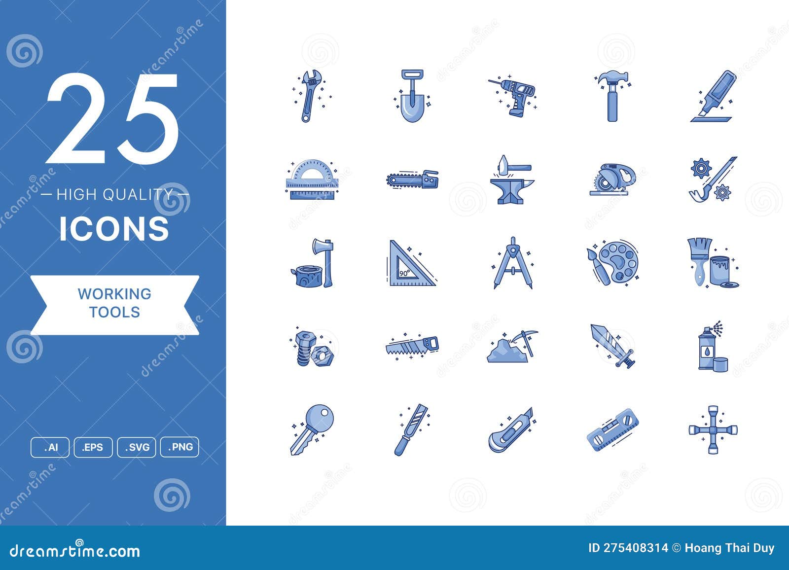 Vector Set of Working Tools Icons Stock Vector - Illustration of ...