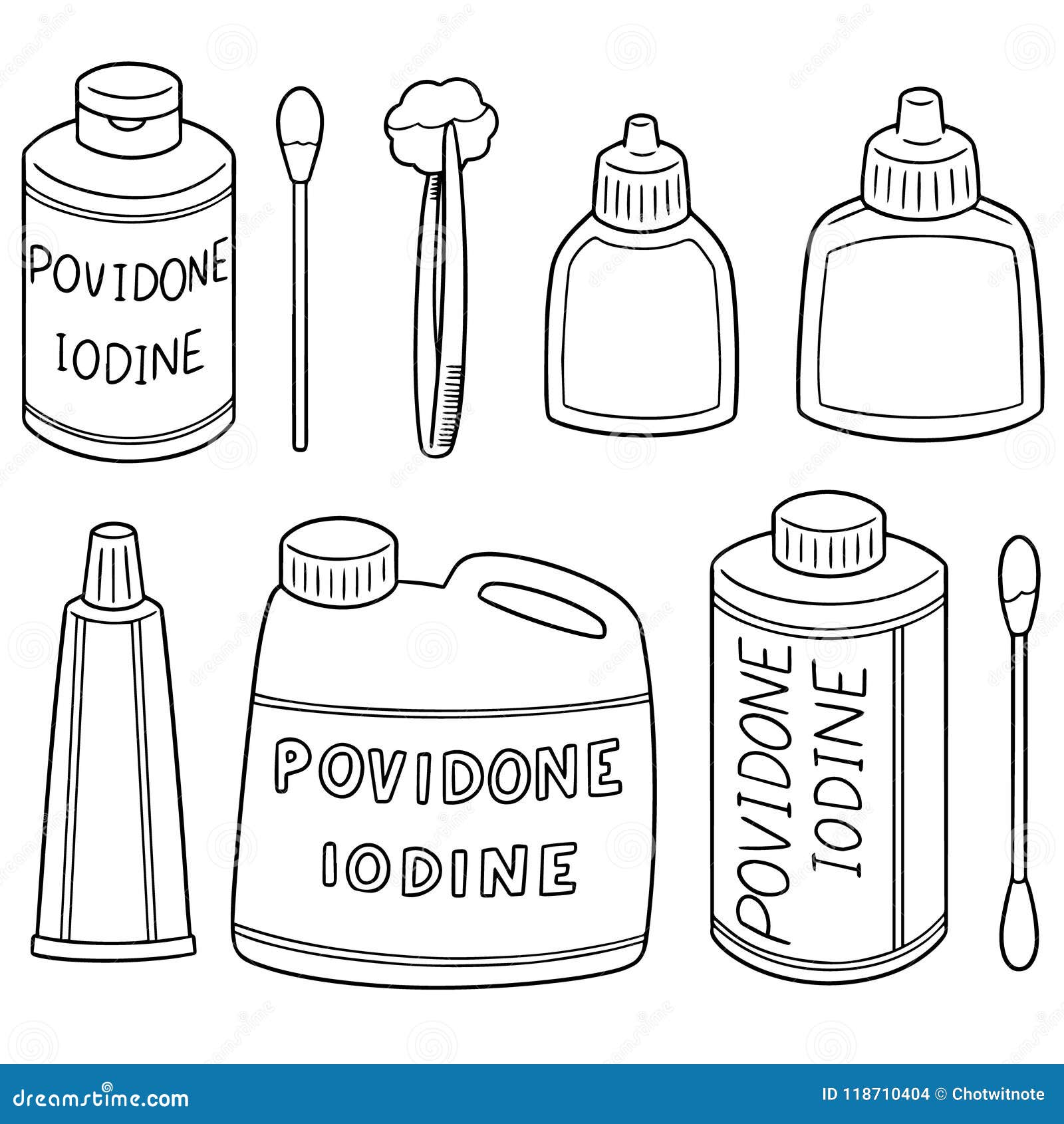 Vector Set of Wound Dressing Set Stock Vector - Illustration of iodine ...