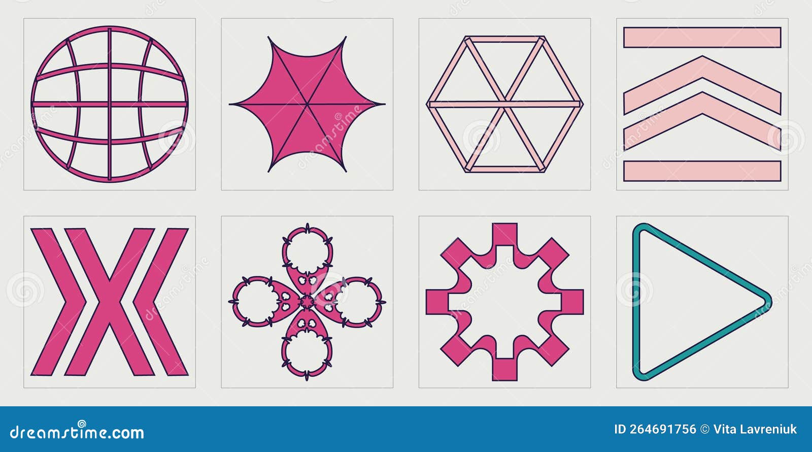 Vector Set of Y2K. Extraordinary Graphic Assets. Cyberpunk Elements ...