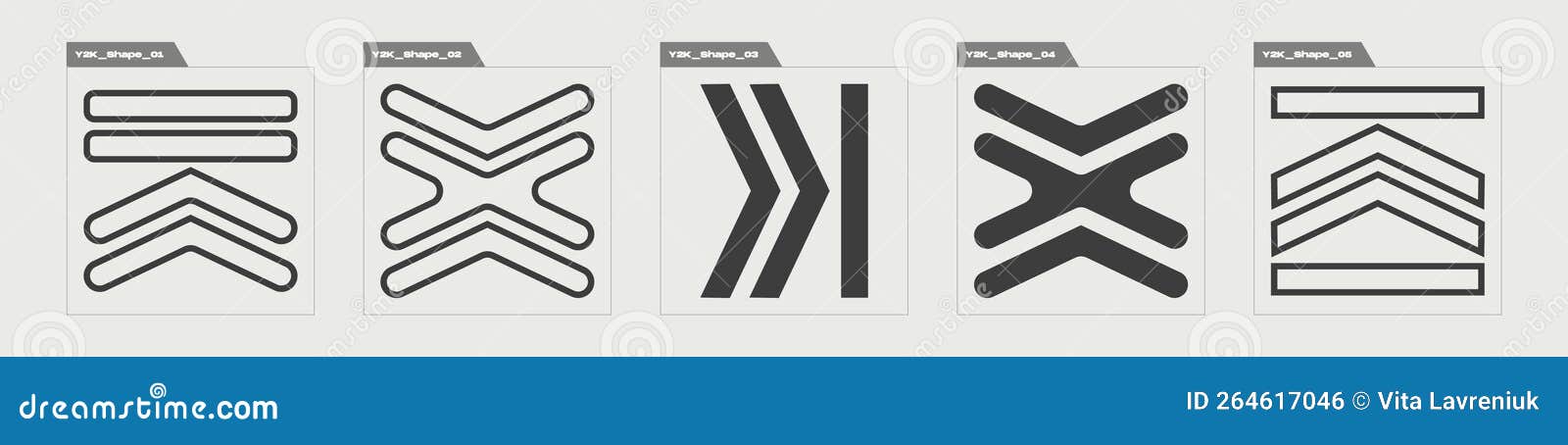 Vector Set of Y2K. Extraordinary Graphic Assets. Templates for Notes ...