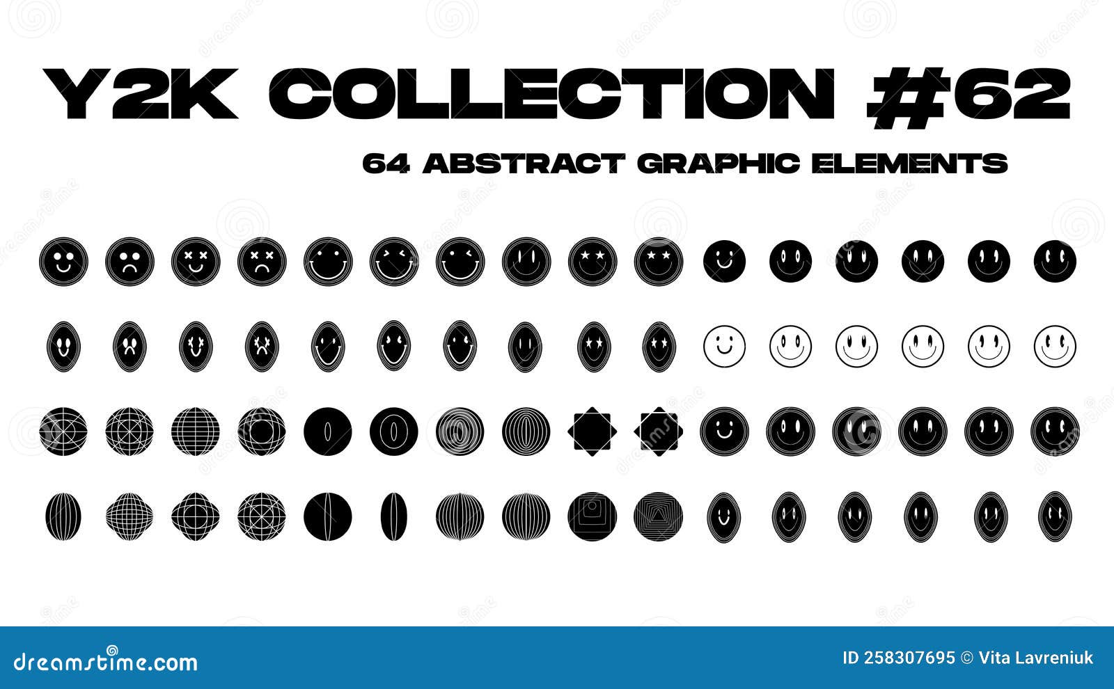 Vector Set of Y2K Stars and Retro-futuristic Elements for Decoration ...