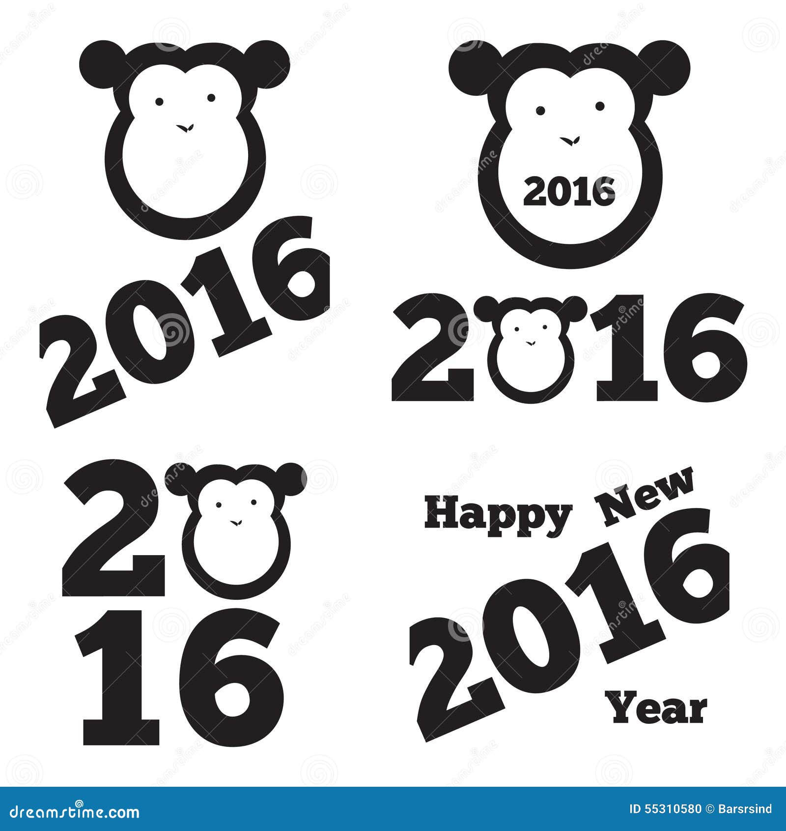 Vector set of 2016 year stock illustration. Illustration of ...