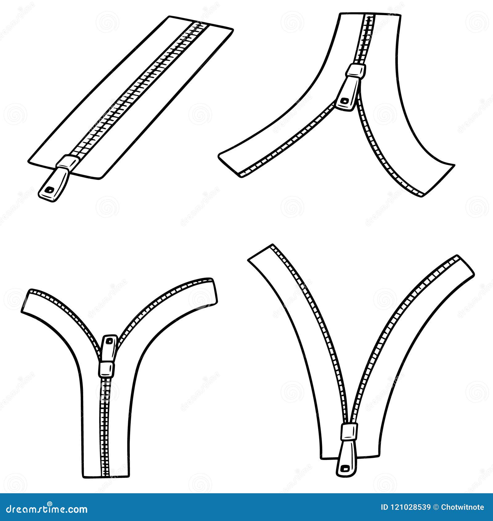 Vector set of zip stock vector. Illustration of hand - 121028539