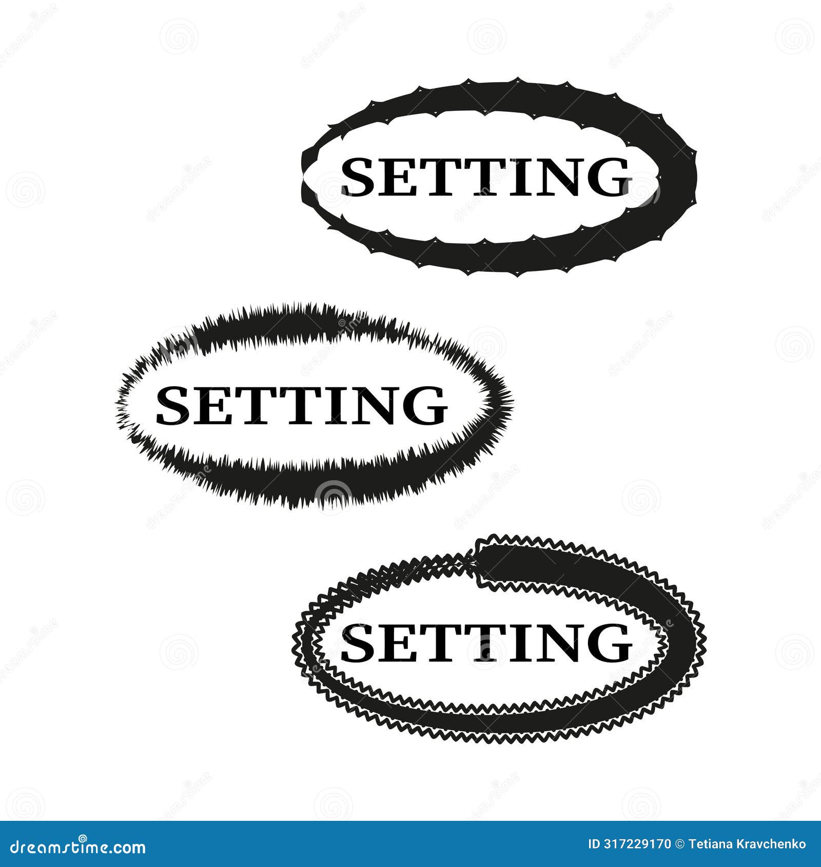 Vector Setting Icons in Decorative Frames. Configuration Options ...
