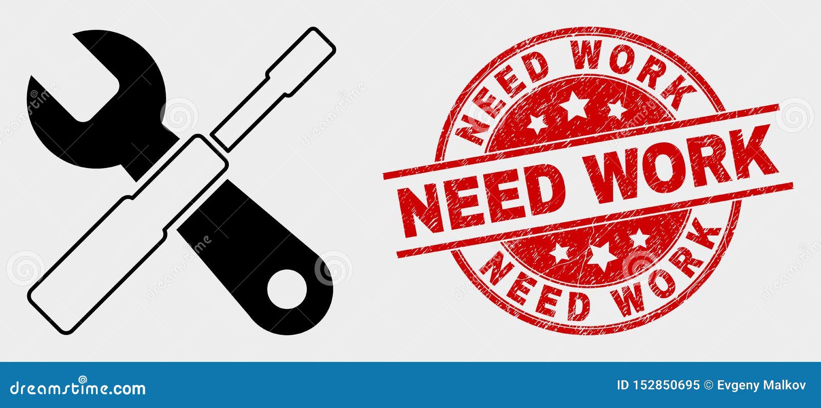 Vector Setup Tools Icon and Grunge Need Work Watermark Stock Vector ...