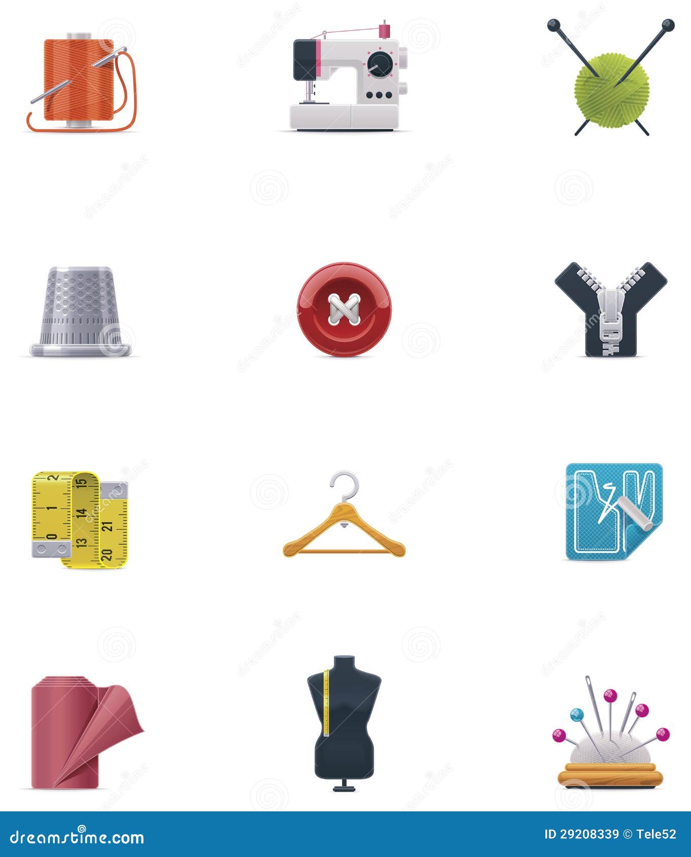 Vector sewing icon set stock vector. Illustration of needlework - 29208339