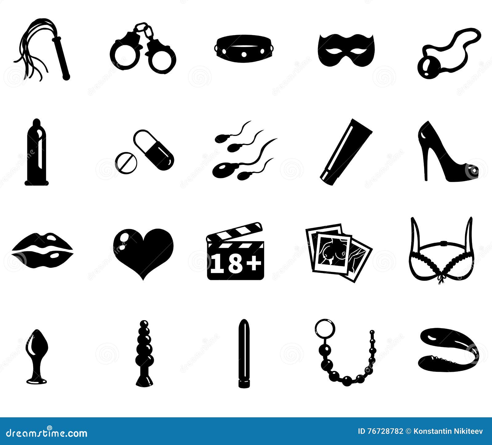 Vector Sex Shop Icons Stock Vector Illustration Of Masturbation 76728782
