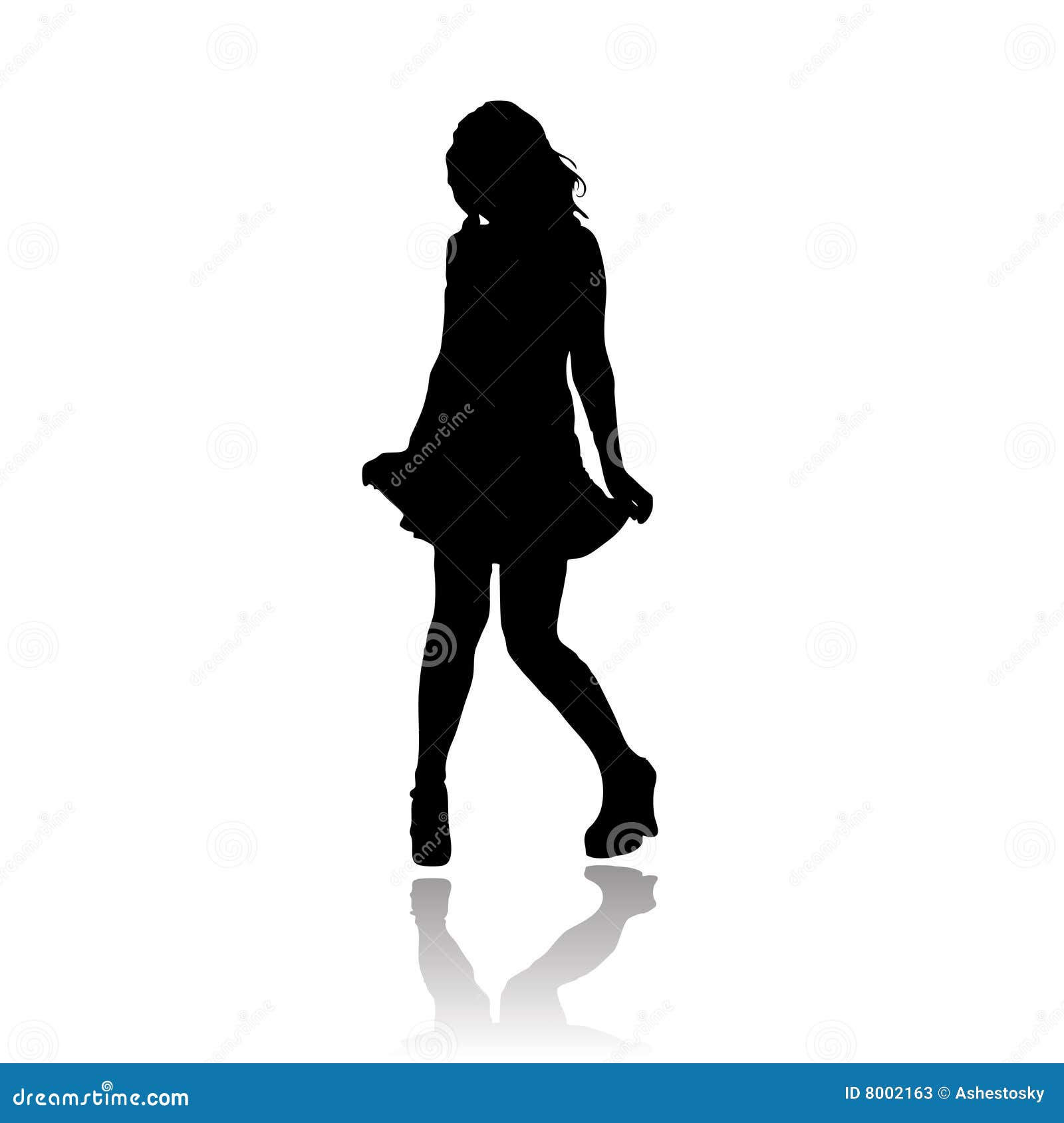 Vector Girl Silhouette Stock Vector Illustration Of Short 8002163